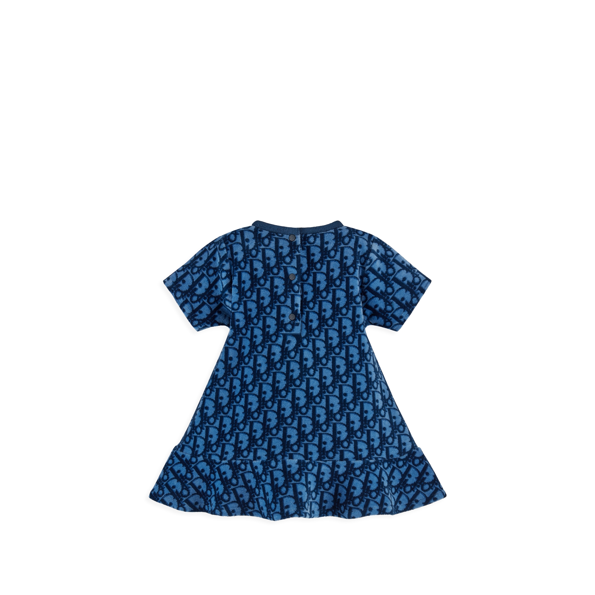 Baby A-Line Dress Blue Dior Oblique Velvet Jacquard | DIOR