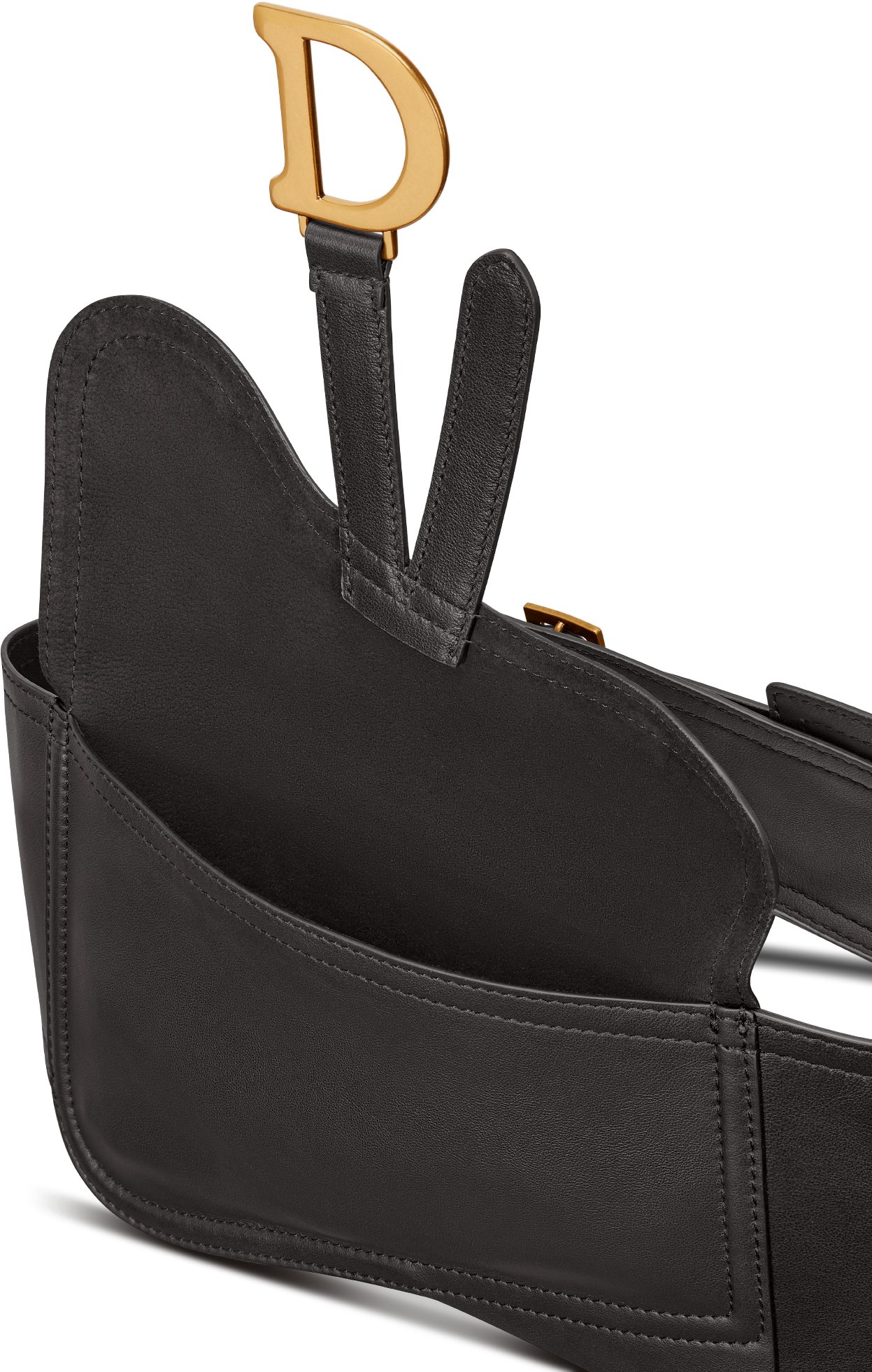 Cintura Saddle Pelle di vitello liscia nera, 13,5 cm | DIOR