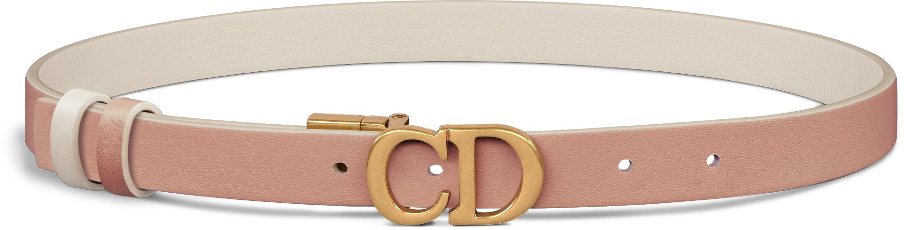 Reversible Saddle Belt Rose des Vents and Dusty Ivory Smooth Calfskin ...