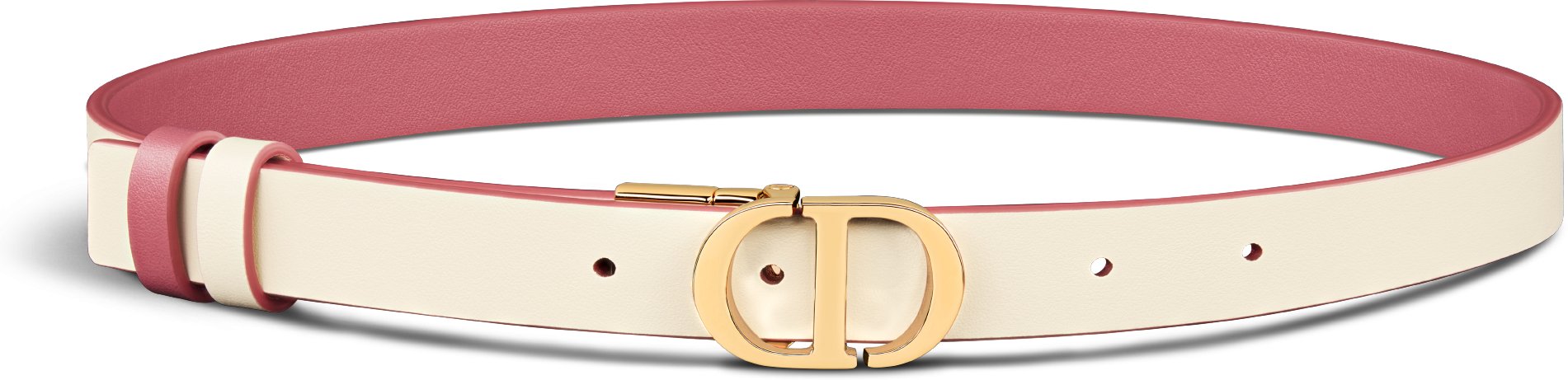 30 Montaigne Reversible Belt Deep Pink and Latte Smooth Calfskin, 20 MM ...