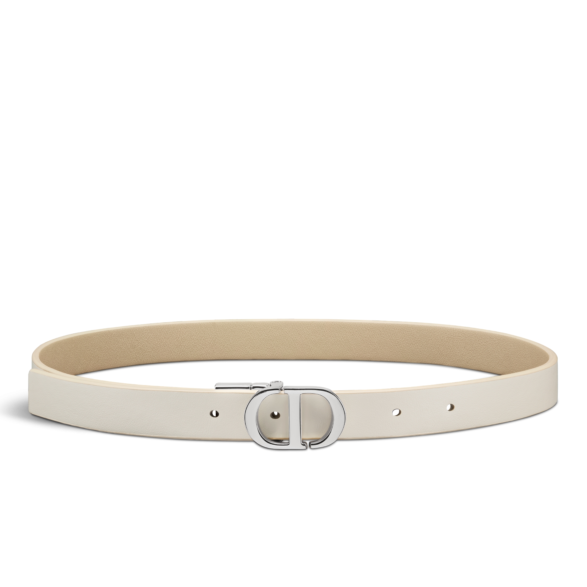 Cinturón reversible 30 Montaigne Piel de becerro lisa en color latte y ...