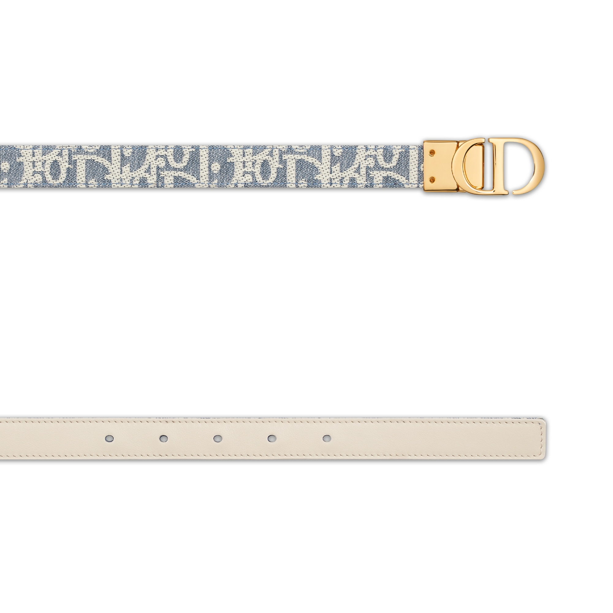 30 Montaigne Reversible Belt Natural Smooth Calfskin and Blue Dior ...