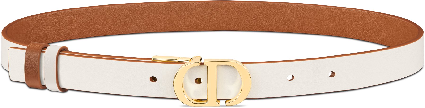 30 Montaigne Reversible Belt Golden Saddle and Latte Smooth Calfskin ...