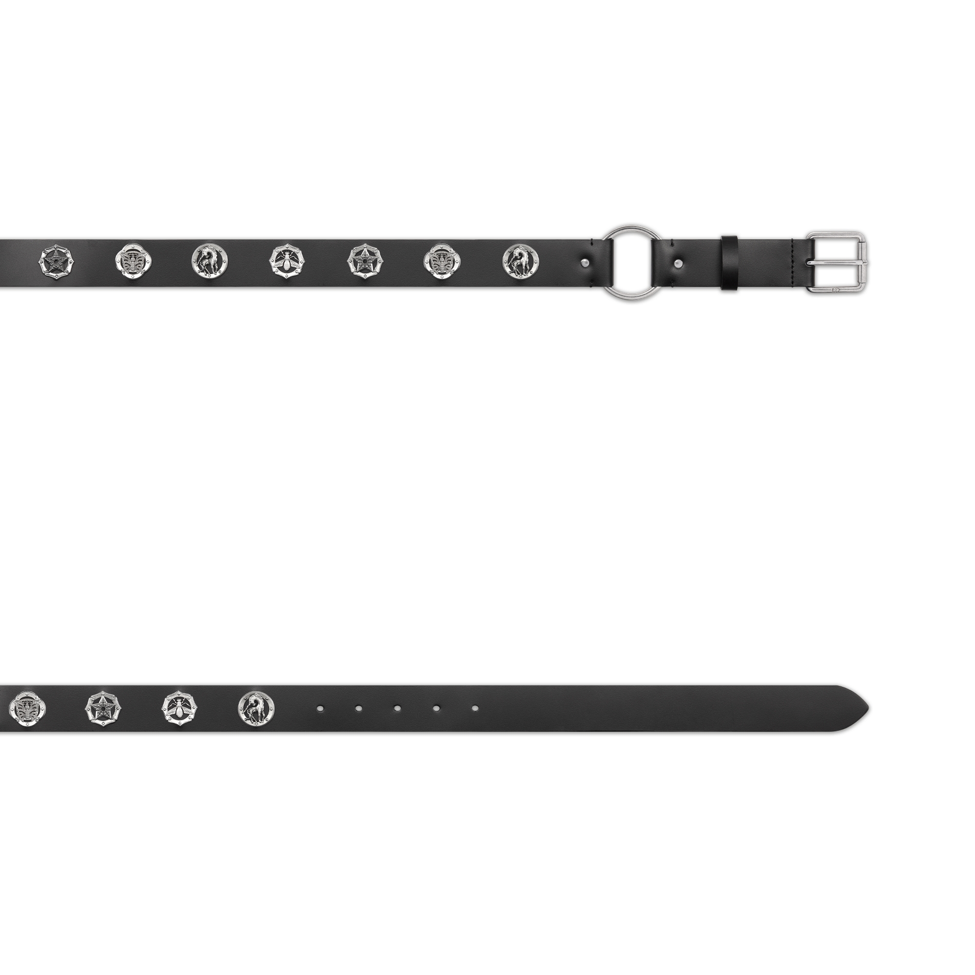 Dior Symbol Belt Black Smooth Calfskin and Antique Matte Silver-Finish ...