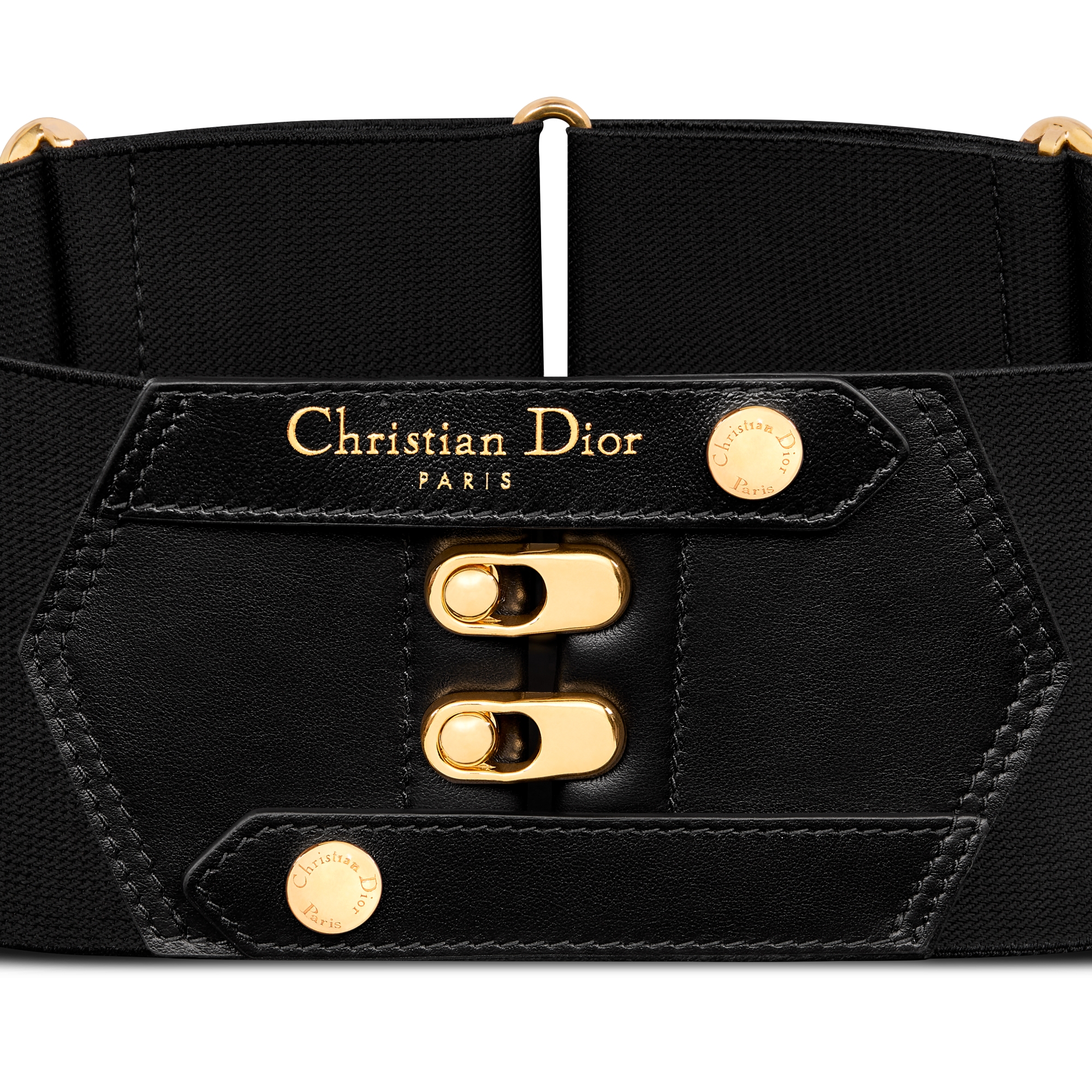 Dior Chase belt Black Smooth Calfskin and Elastic Band, 80 MM | DIOR