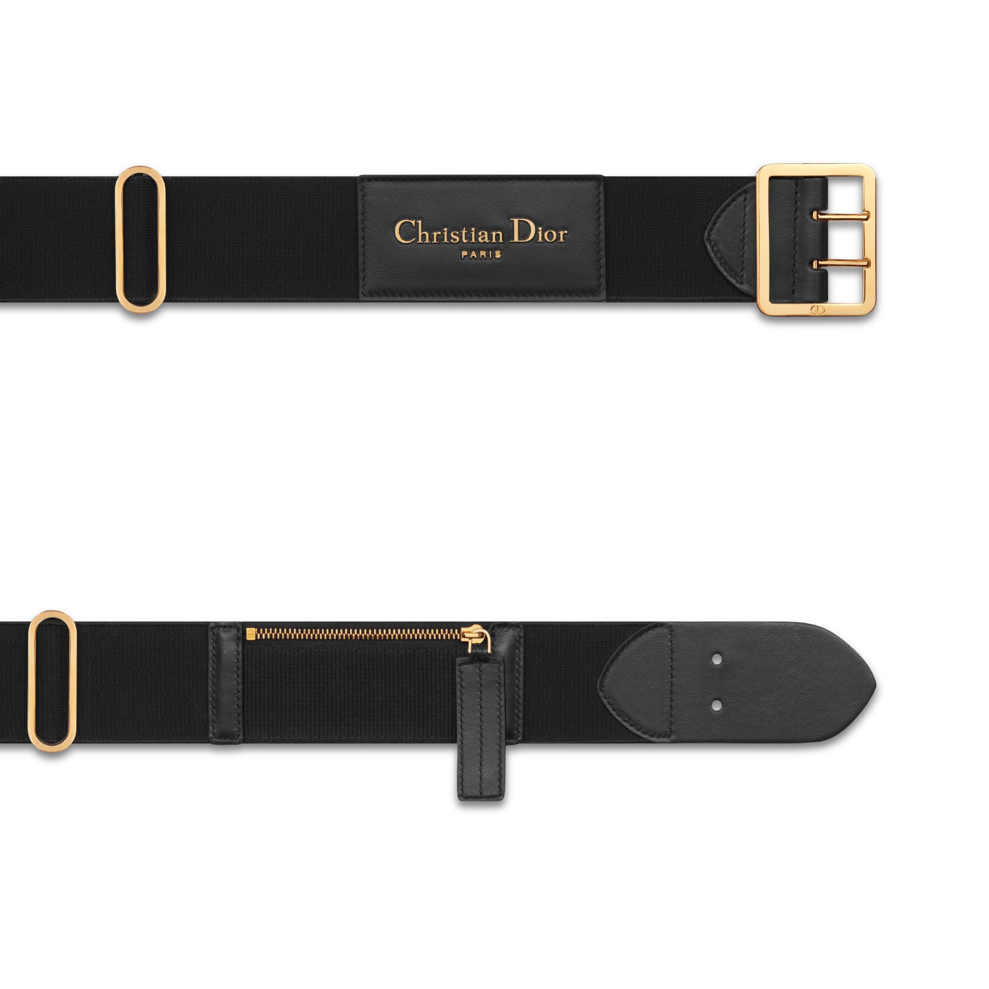 Dior Punk Belt Black Smooth Calfskin and Elastic Band, 50 MM | DIOR