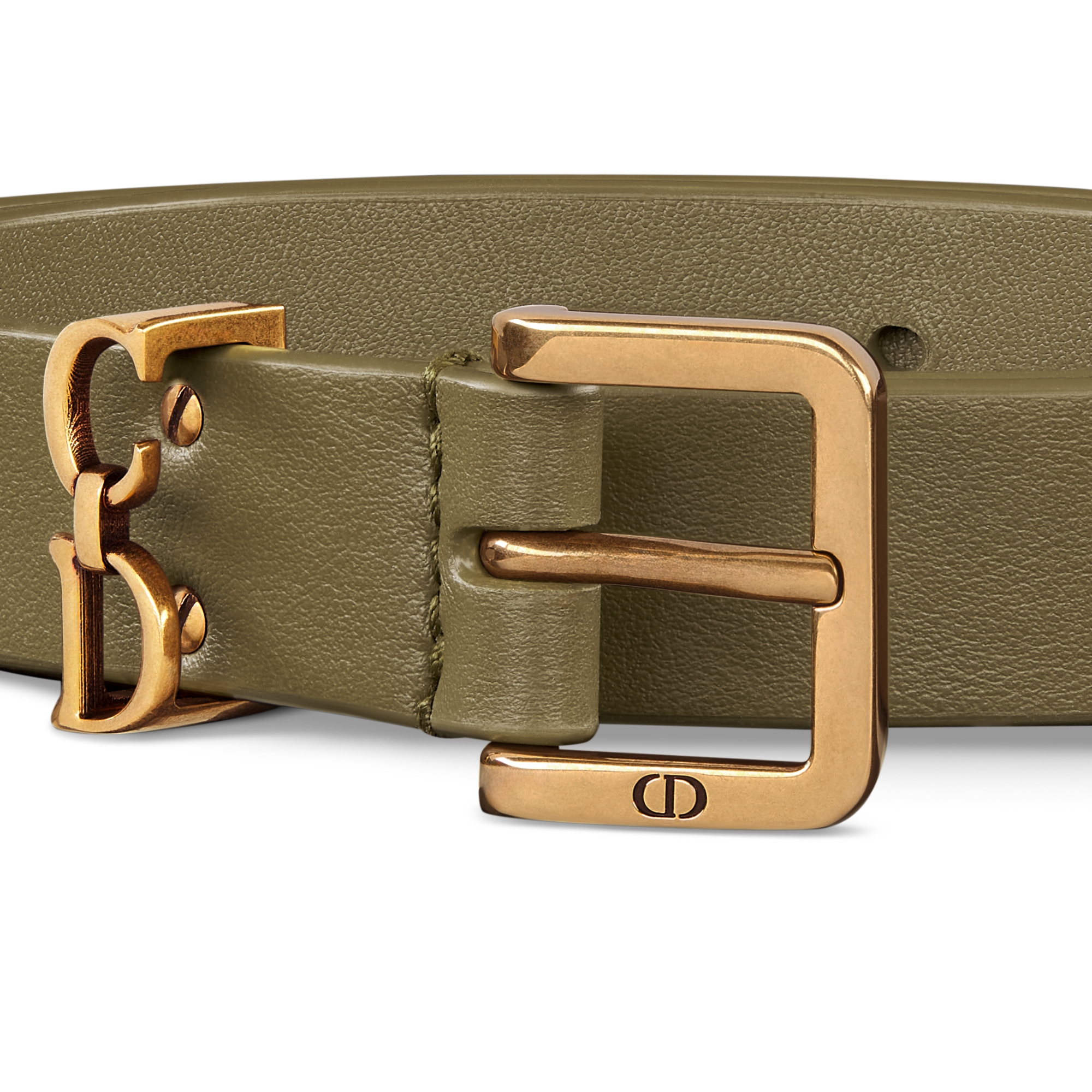 Saddle Loop Belt Khaki Smooth Calfskin, 20 MM | DIOR