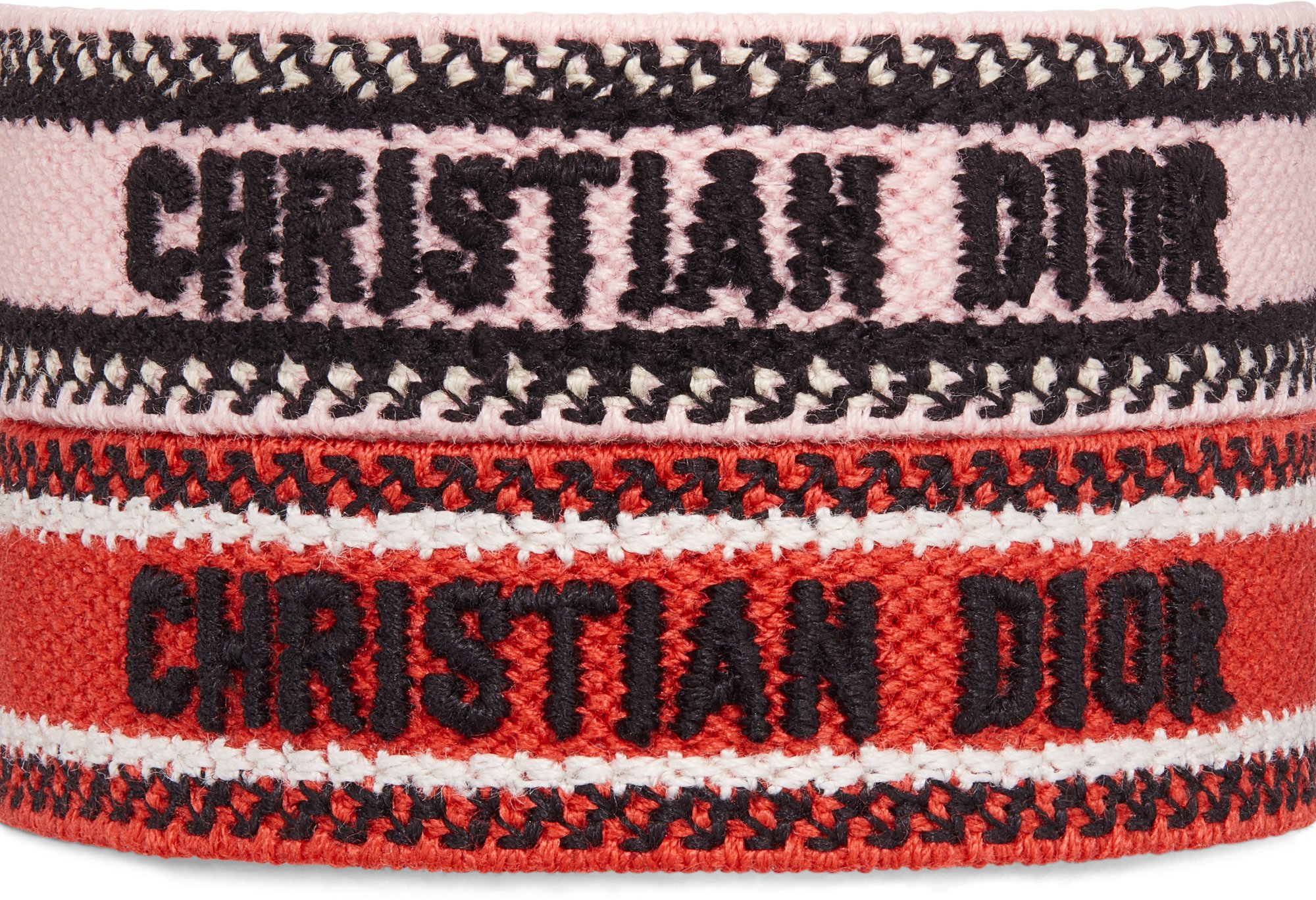 Christian Dior Bracelet Set Pale Pink and Red Cotton | DIOR