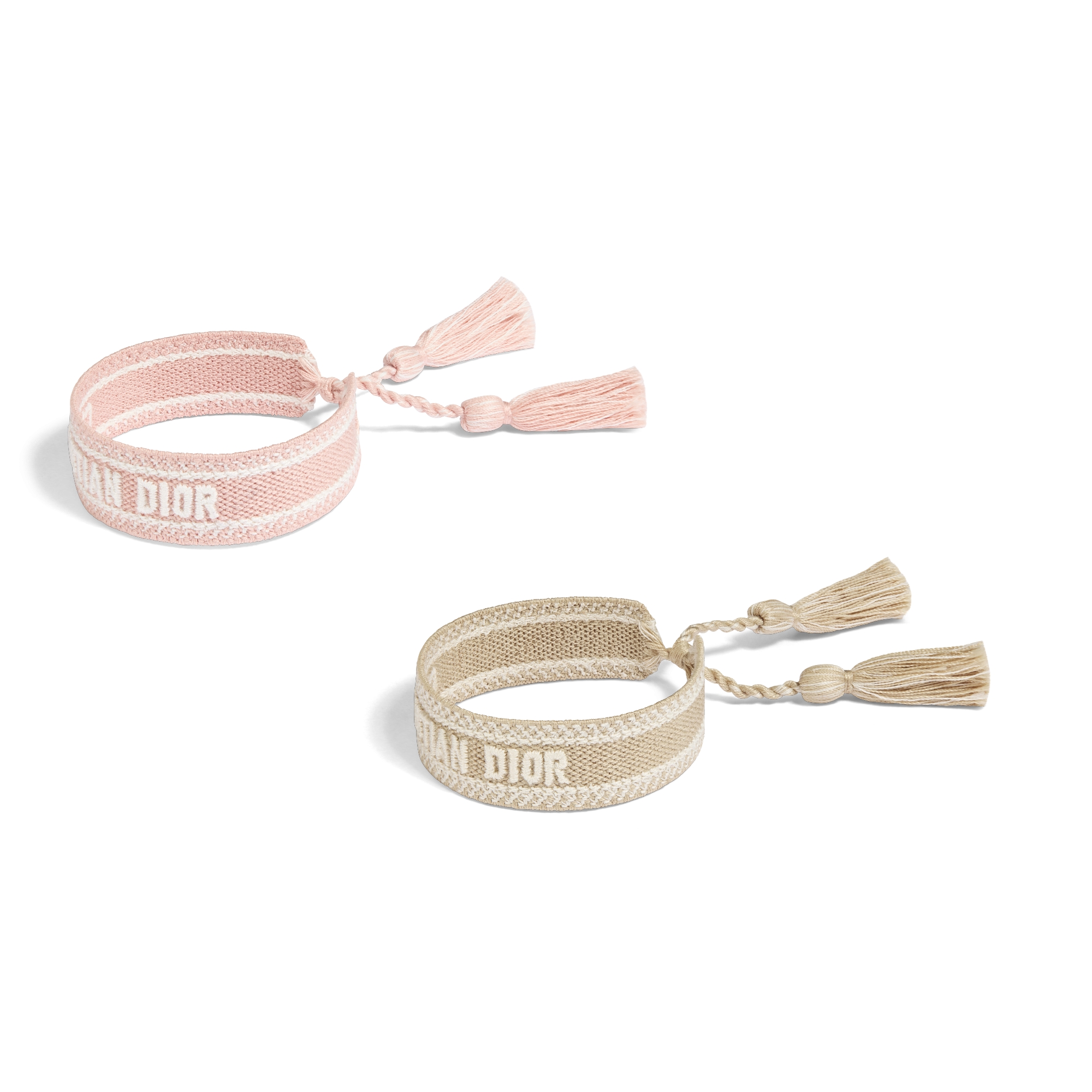 Christian Dior Bracelet Set Light Biscuit and Pale Pink Cotton | DIOR