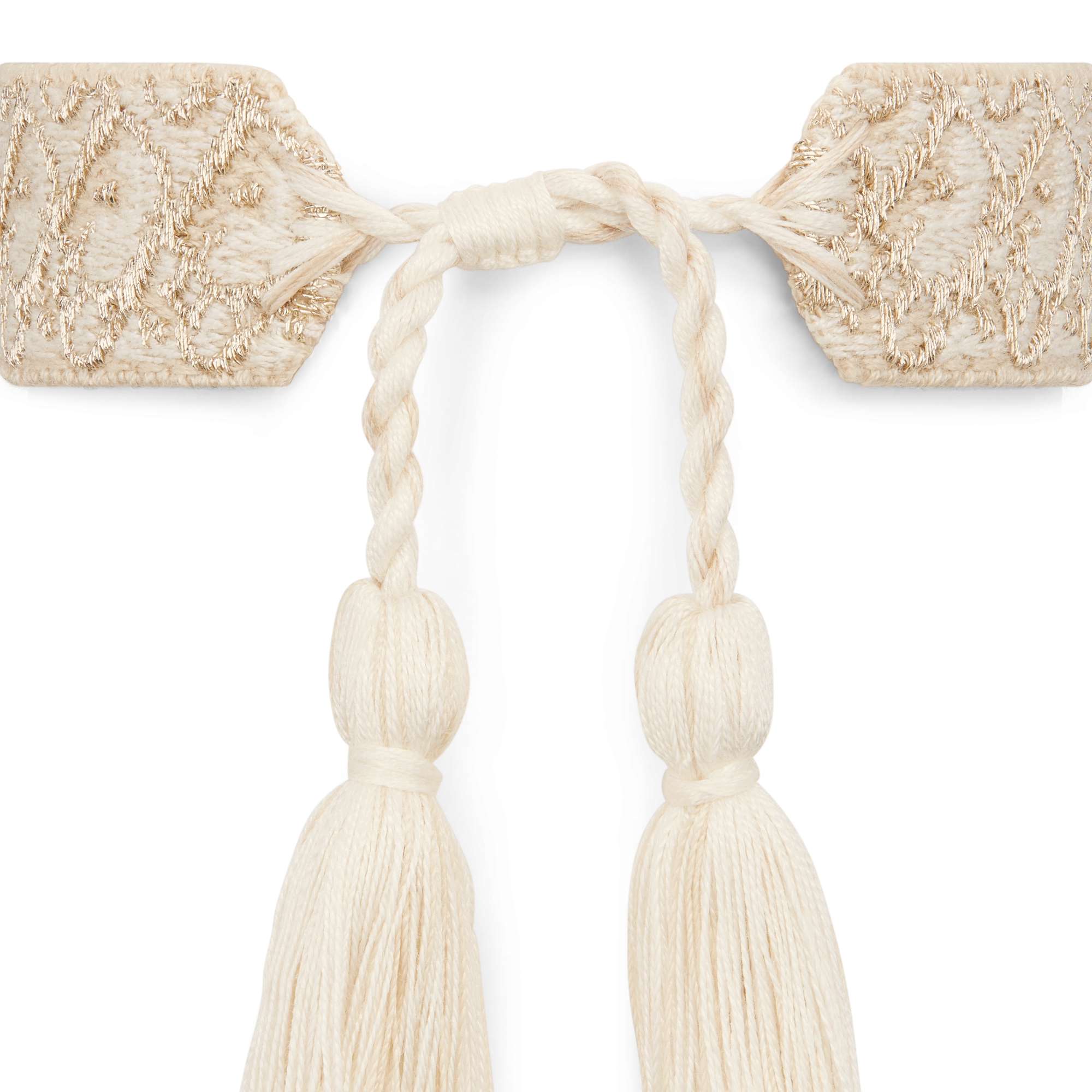 Christian Dior Bracelet Set Gold-Tone and White Dior Oblique Cotton | DIOR