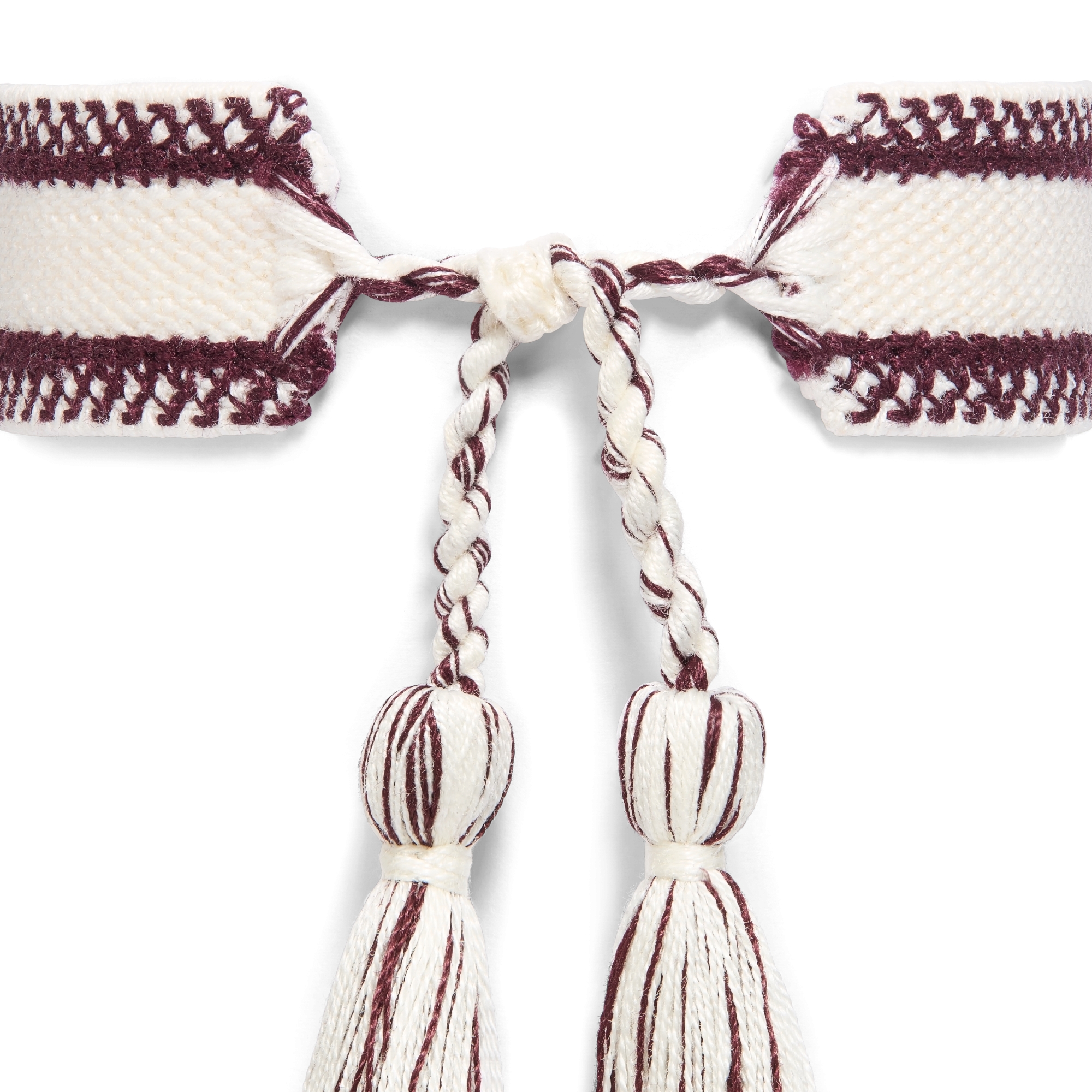 Christian Dior Bracelet Set Plum and White Cotton | DIOR