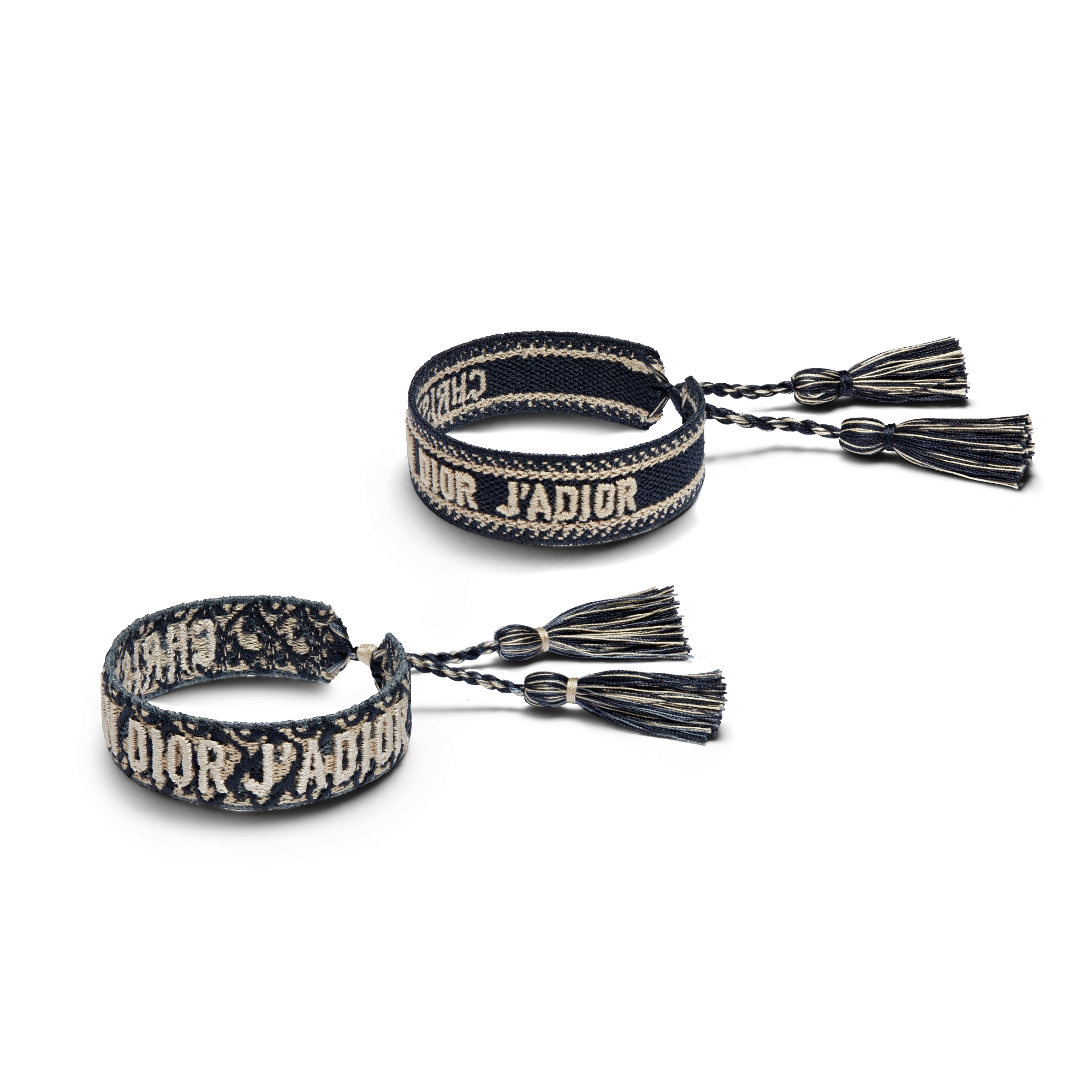 Christian Dior Bracelet Set Navy Blue Dior Oblique Cotton | DIOR