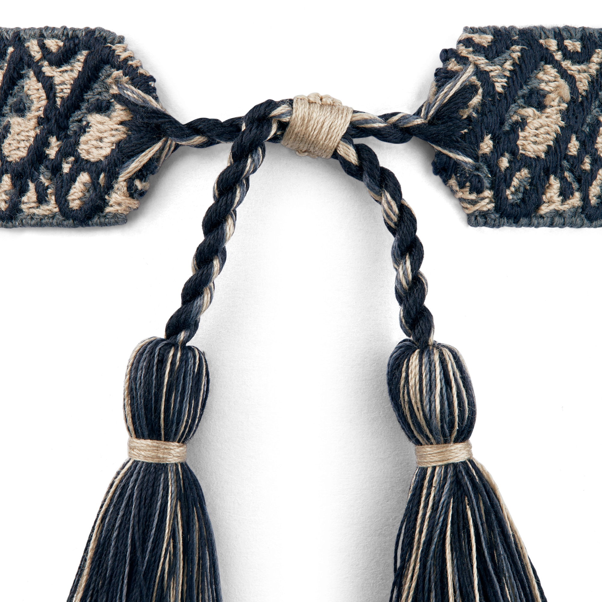 Christian Dior Bracelet Set Navy Blue Dior Oblique Cotton | DIOR