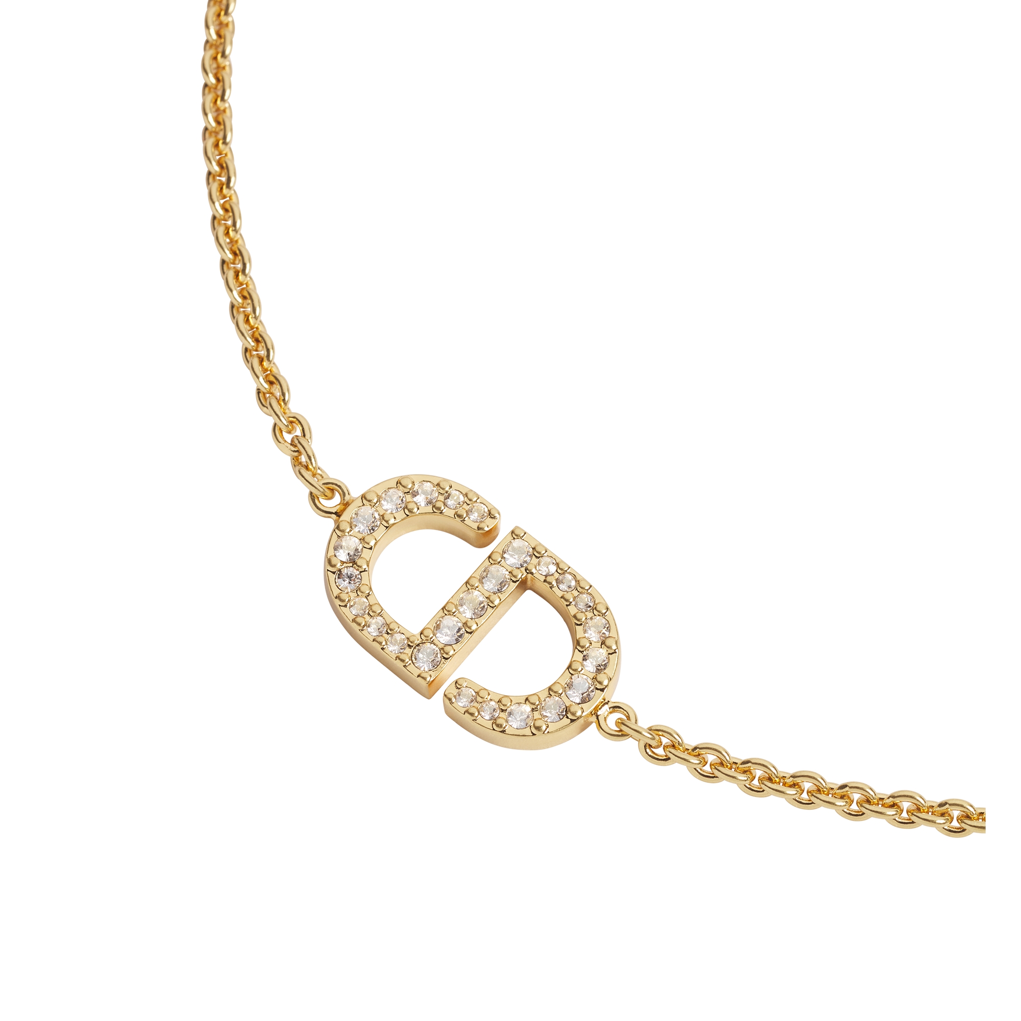Petit CD Bracelet Gold-Finish Metal and Silver-Tone Crystals | DIOR