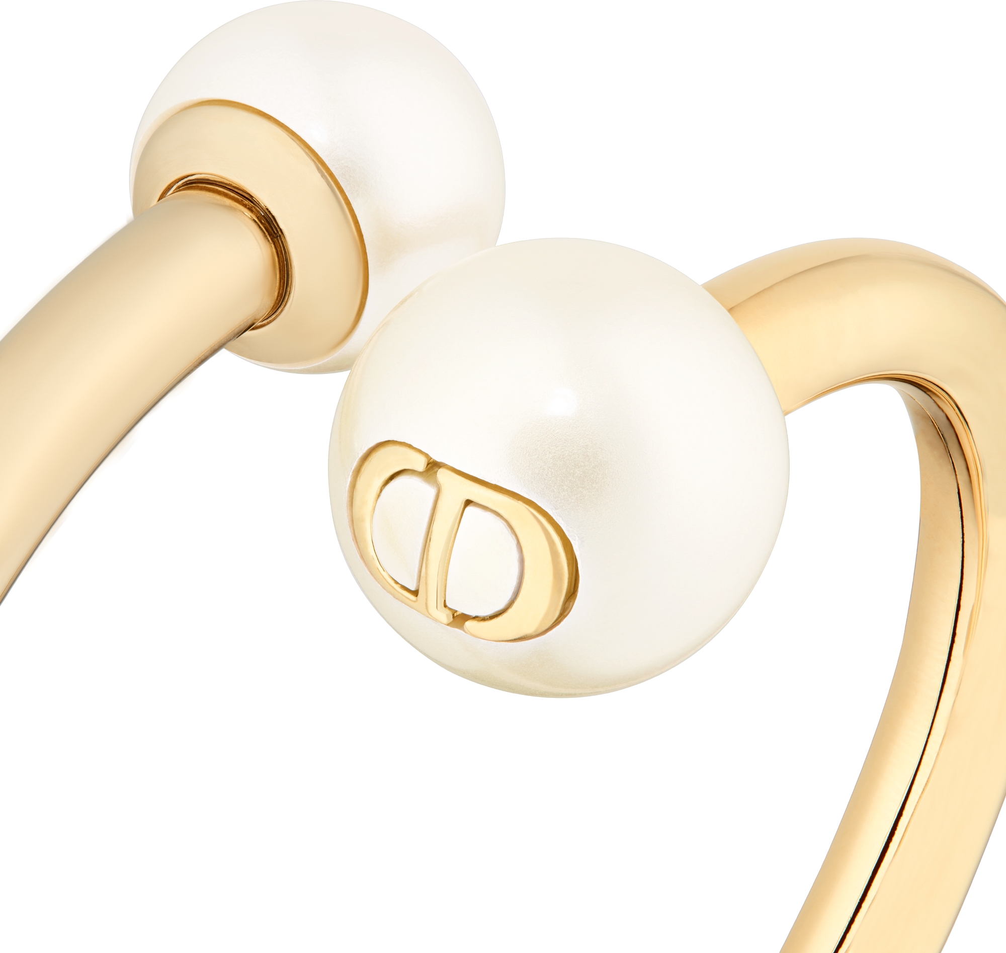 Dior Tribales Balloon Bangle Matte Gold-Finish Metal and White Resin ...