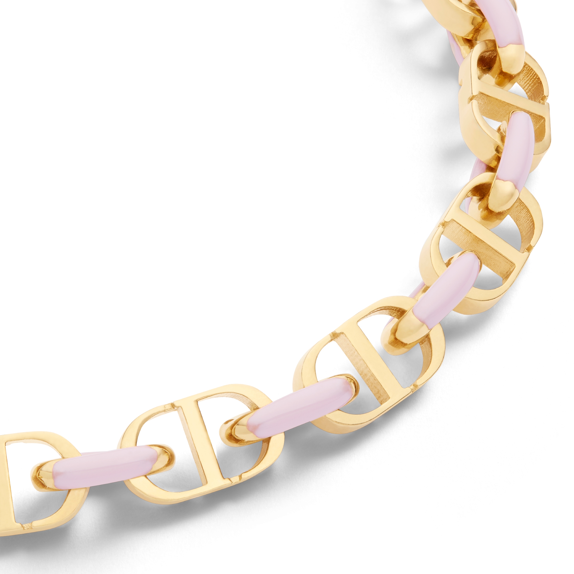 Petit CD Bracelet Gold-Finish Metal and Pale Pink Lacquer | DIOR
