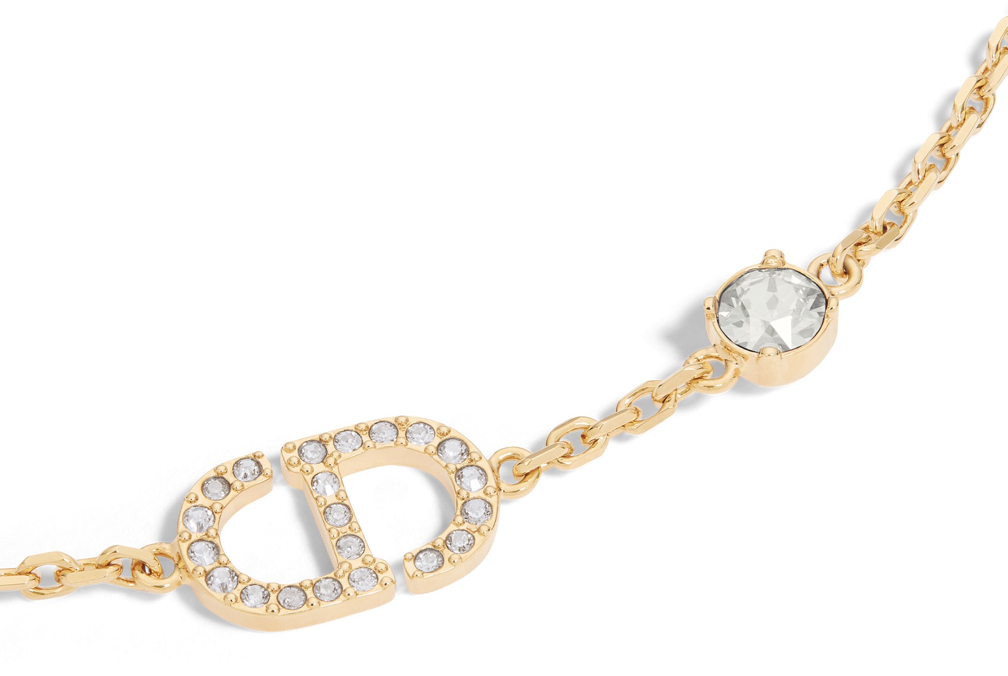 Petit CD Bracelet Gold-Finish Metal and Silver-Tone Crystals | DIOR