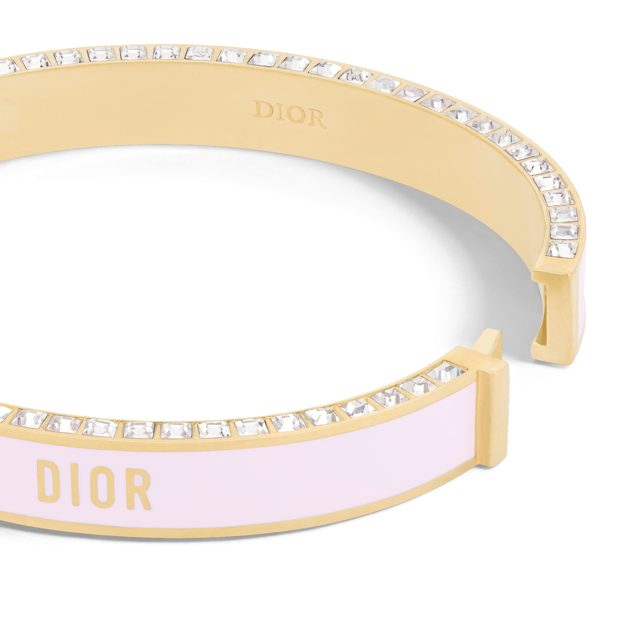 กำไล Dior Night Code โลหะเคลือบทองประดับคริสตัลสีขาวและงานเคลือบสีชมพู ...