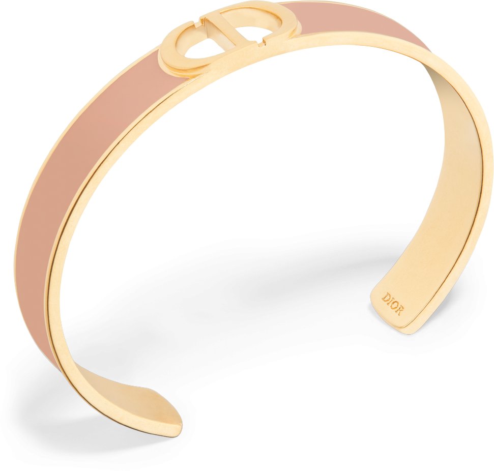 30 Montaigne Thin Bangle Gold-Finish Metal and Dawn Pink Lacquer | DIOR