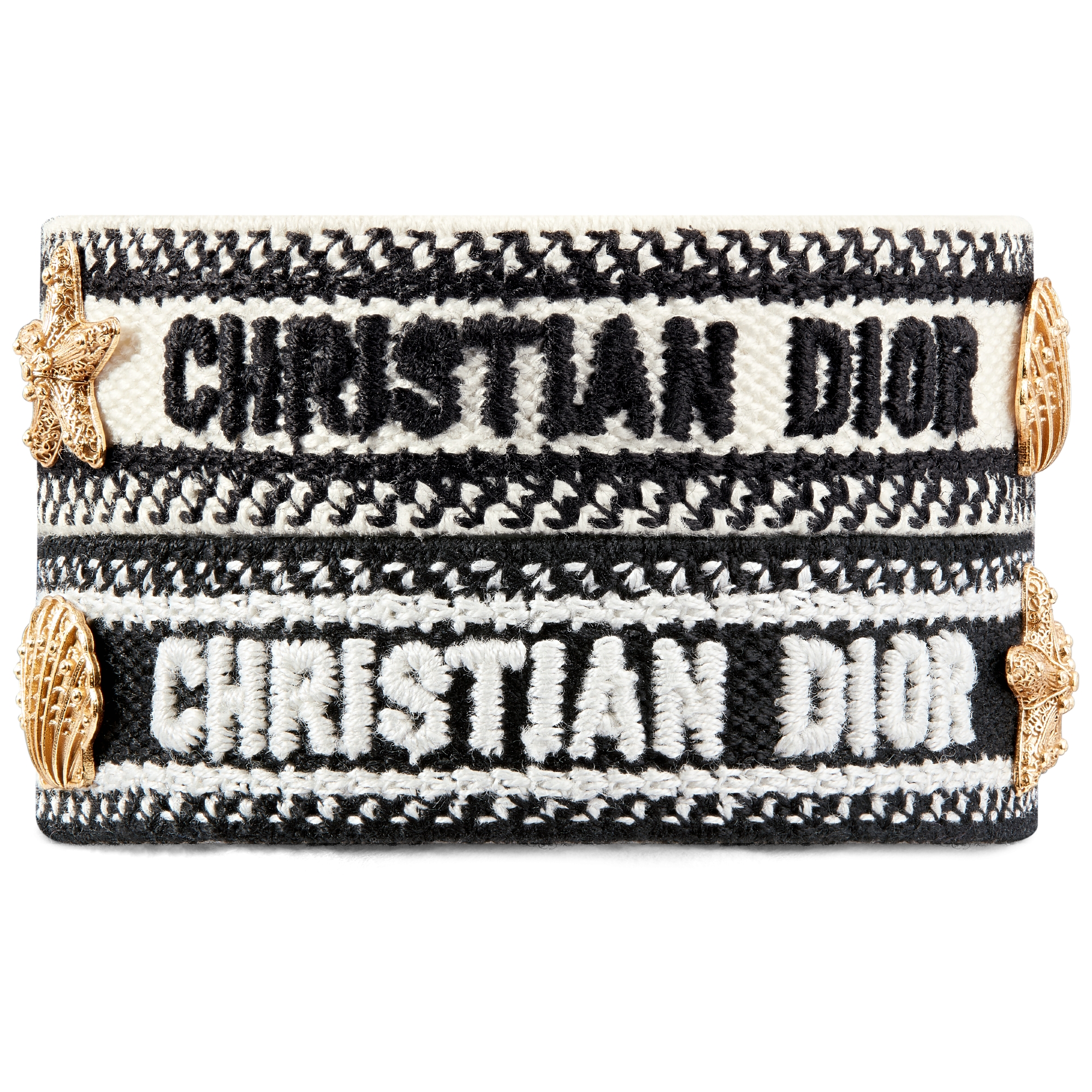 Christian Dior Bracelet Set Black and White Cotton with Gold-Finish ...