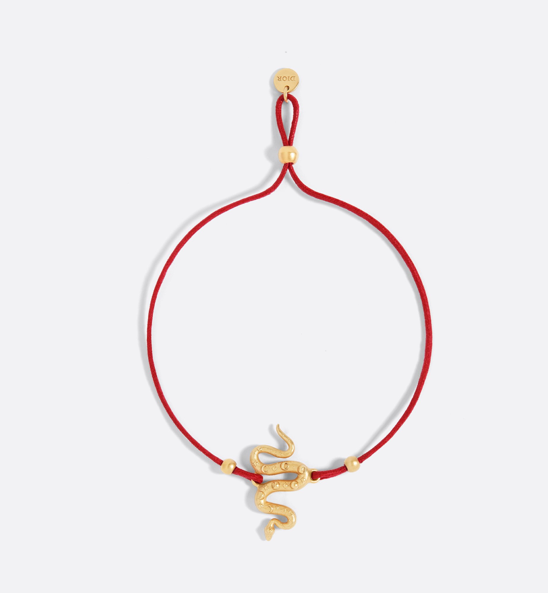 Diorelita Bracelet Gold-Finish Metal and Red Cotton | DIOR Diorelita Bracelet Gold-Finish Metal and Red Cotton | DIOR