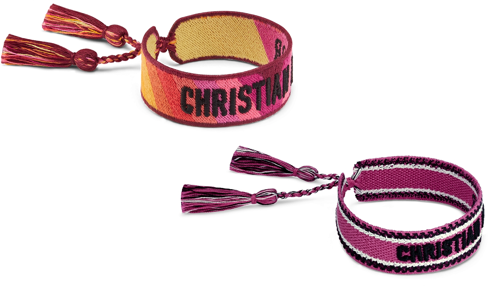 Set di bracciali Christian Dior Miss Dior Cotone Dior Bayadère viola ...