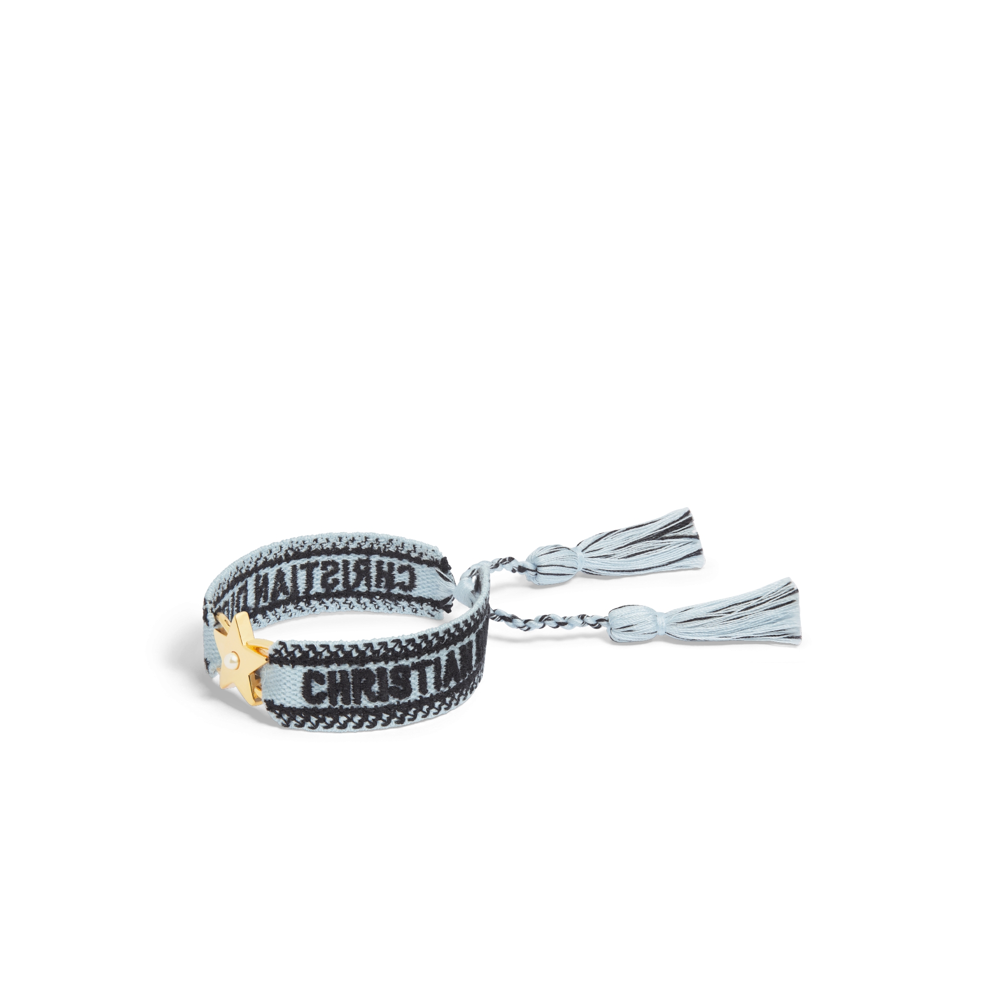 Christian Dior Bracelet Sky Blue Cotton with Gold-Finish Metal and ...