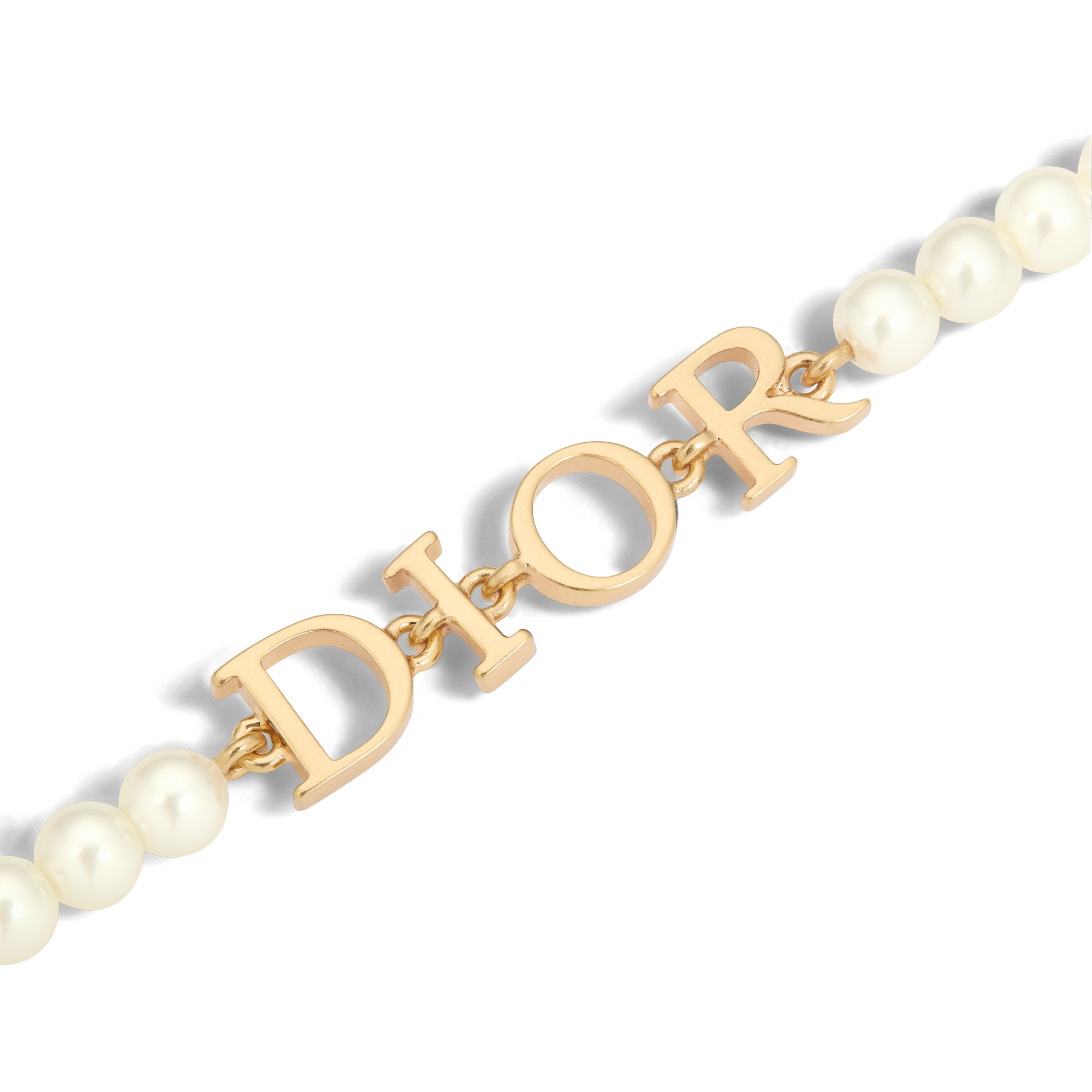 Dio(r)evolution Bracelet Gold-Finish Metal and White Resin Pearls | DIOR