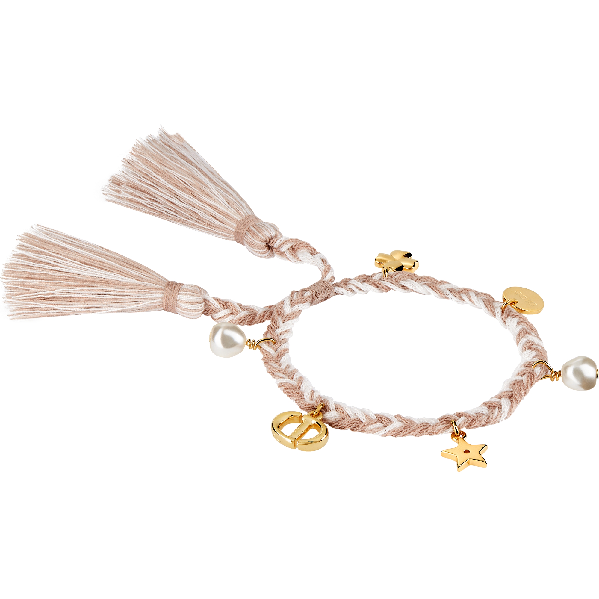 Bracciale Dior Lucky Sunset Dioriviera Metallo con finitura color oro, perla in resina bianca e ...