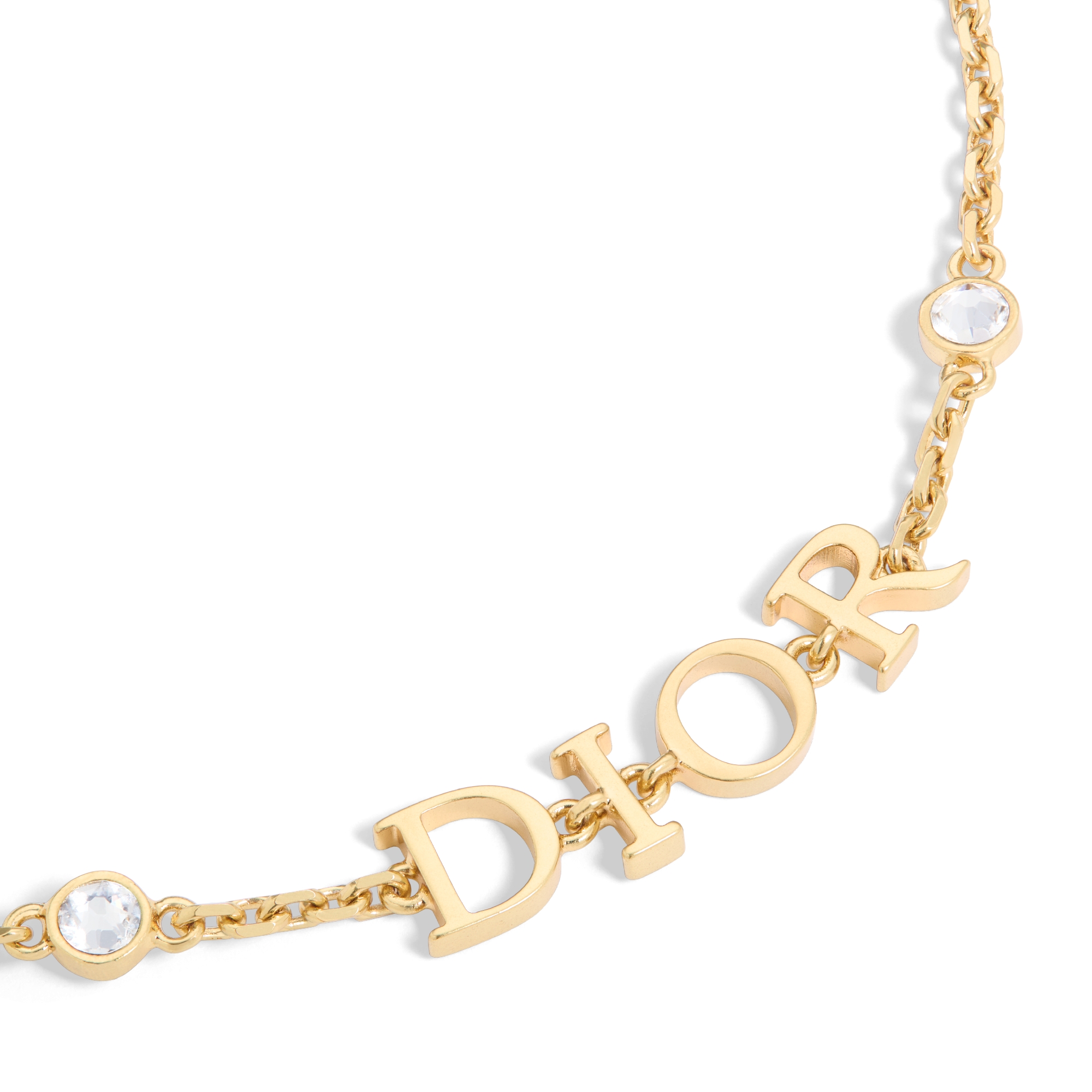 Dio(r)evolution Bracelet Gold-Finish Metal and White Crystals | DIOR