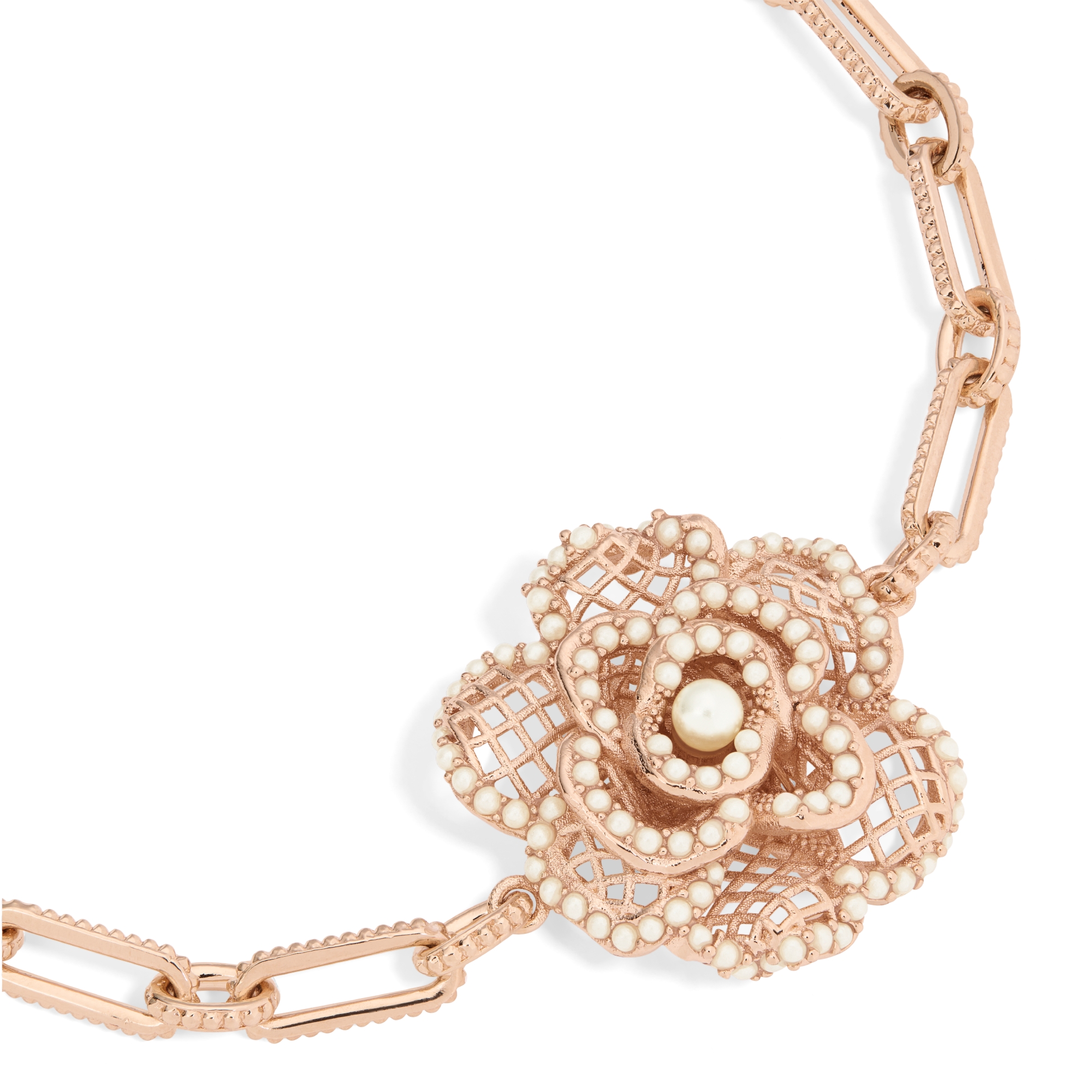 Lumière de Rose-armband Metaal met roze afwerking en witte harsparels | DIOR
