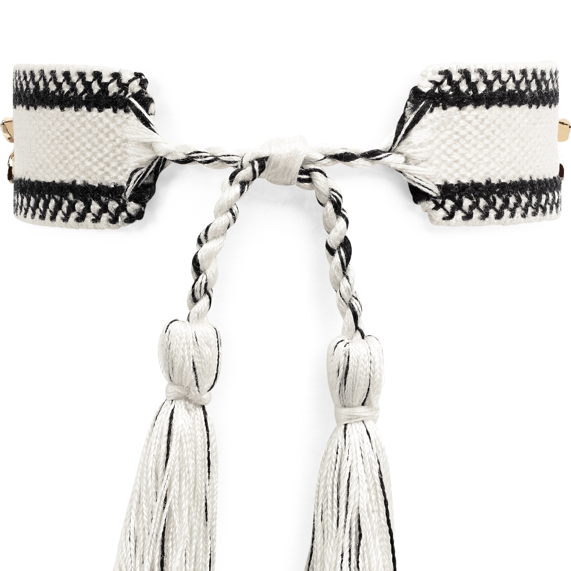 Christian Dior Bracelet Set Black and White Cotton, Gold-Finish Metal ...