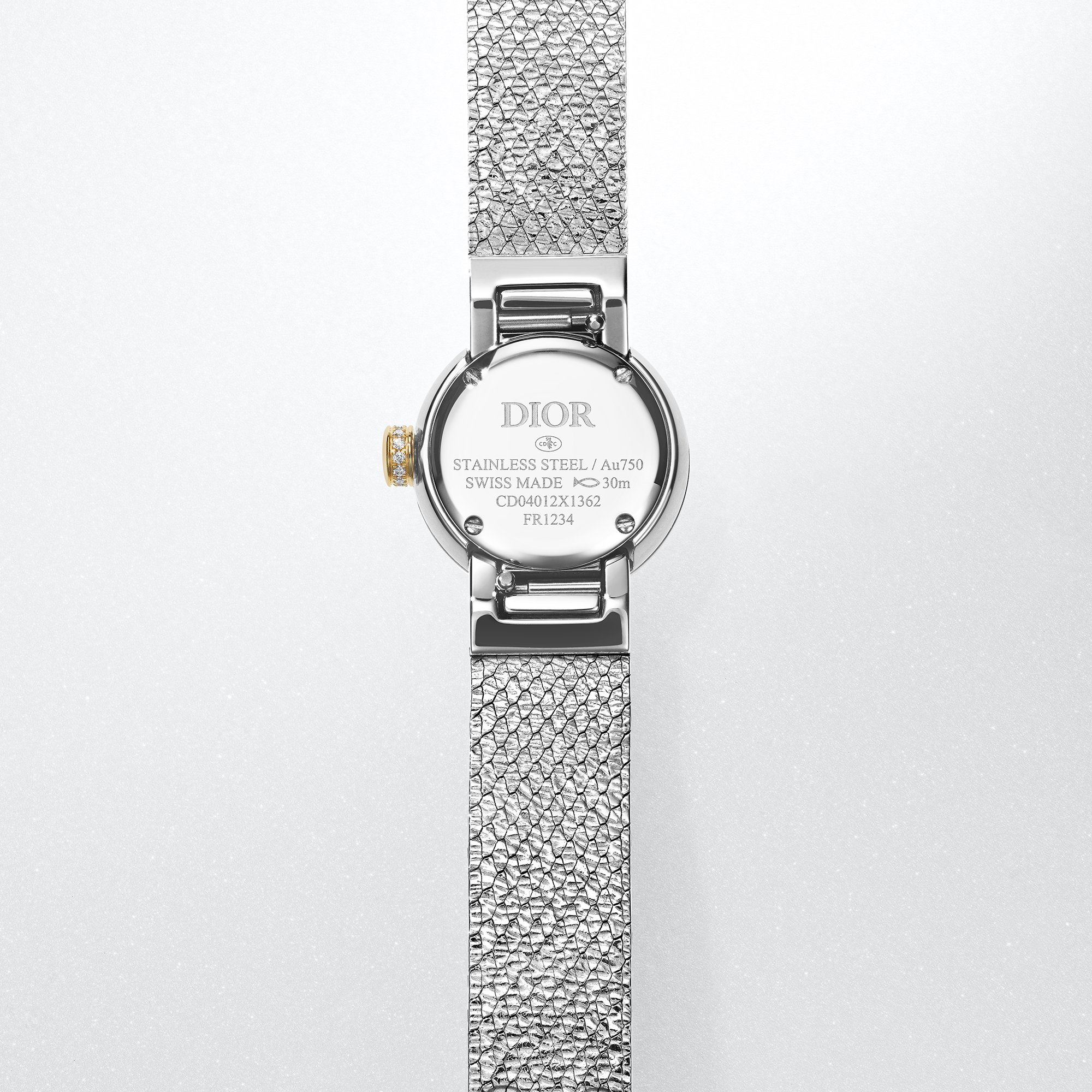 La Mini D My Dior Ø 19 MM, Steel, Yellow Gold, White Mother-Of-Pearl ...