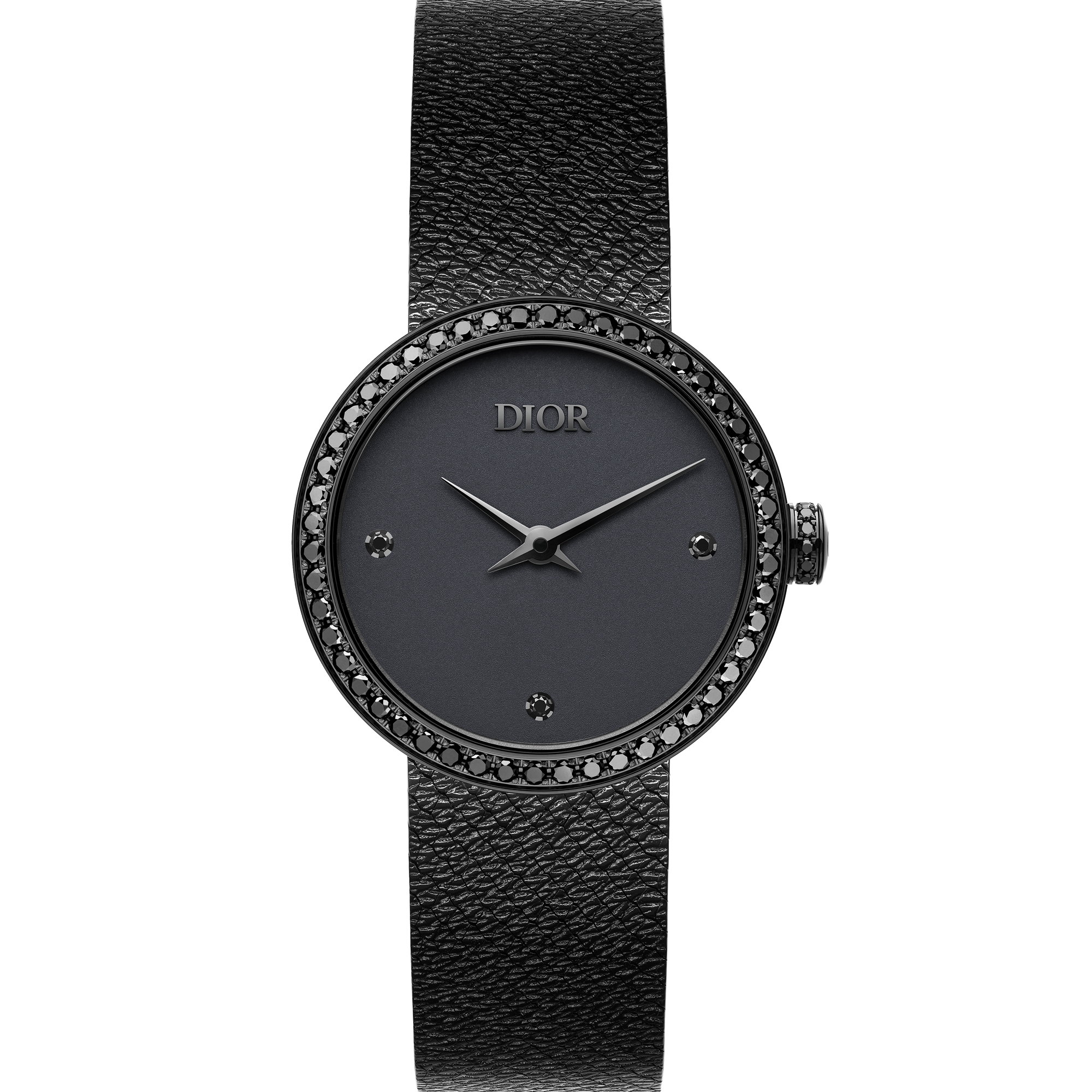 La D de Dior Black Ultramatte Ø 25 mm, acero negro ultramate y ...