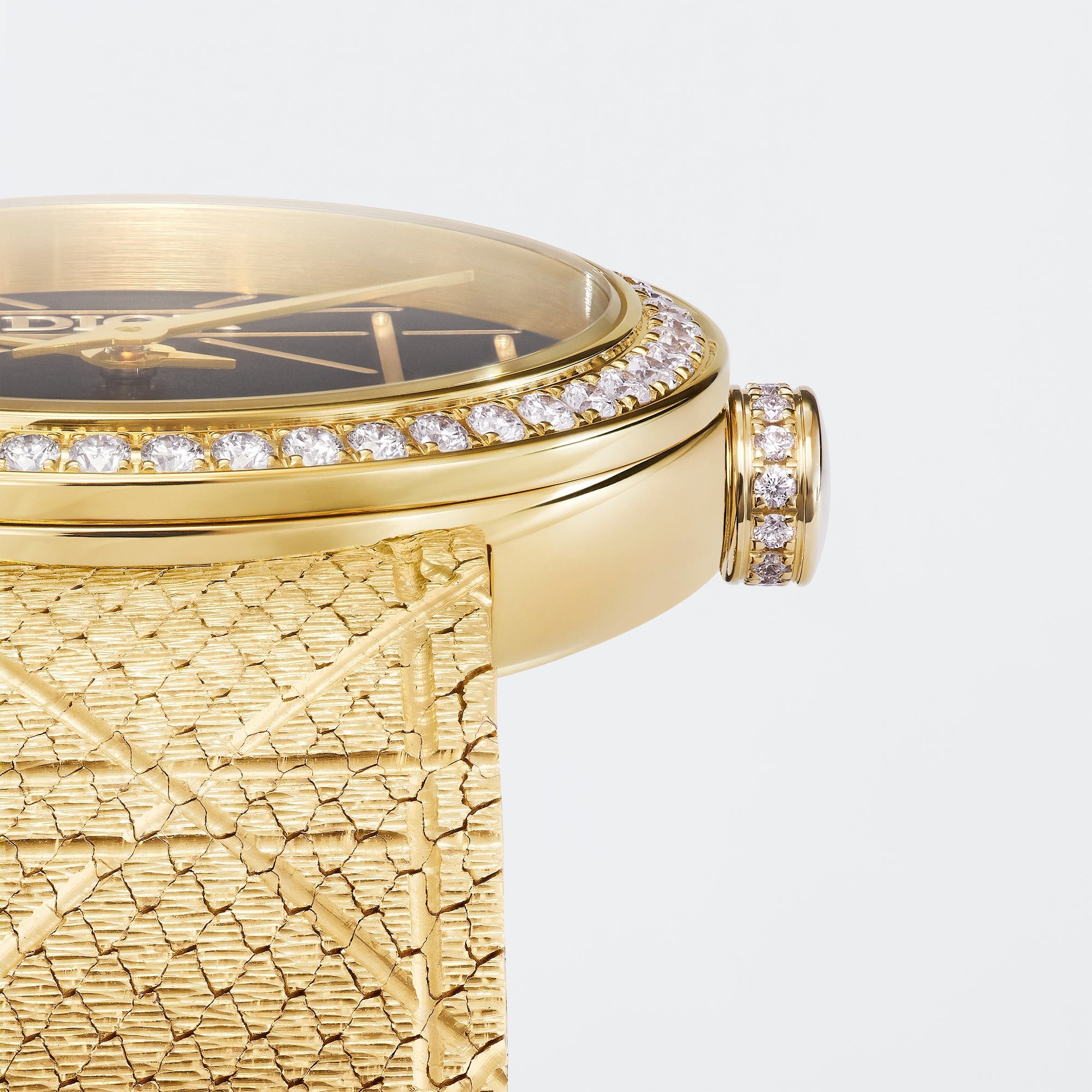 La D My Dior Ø 25 mm, Yellow Gold, Black Lacquer and Diamonds | DIOR