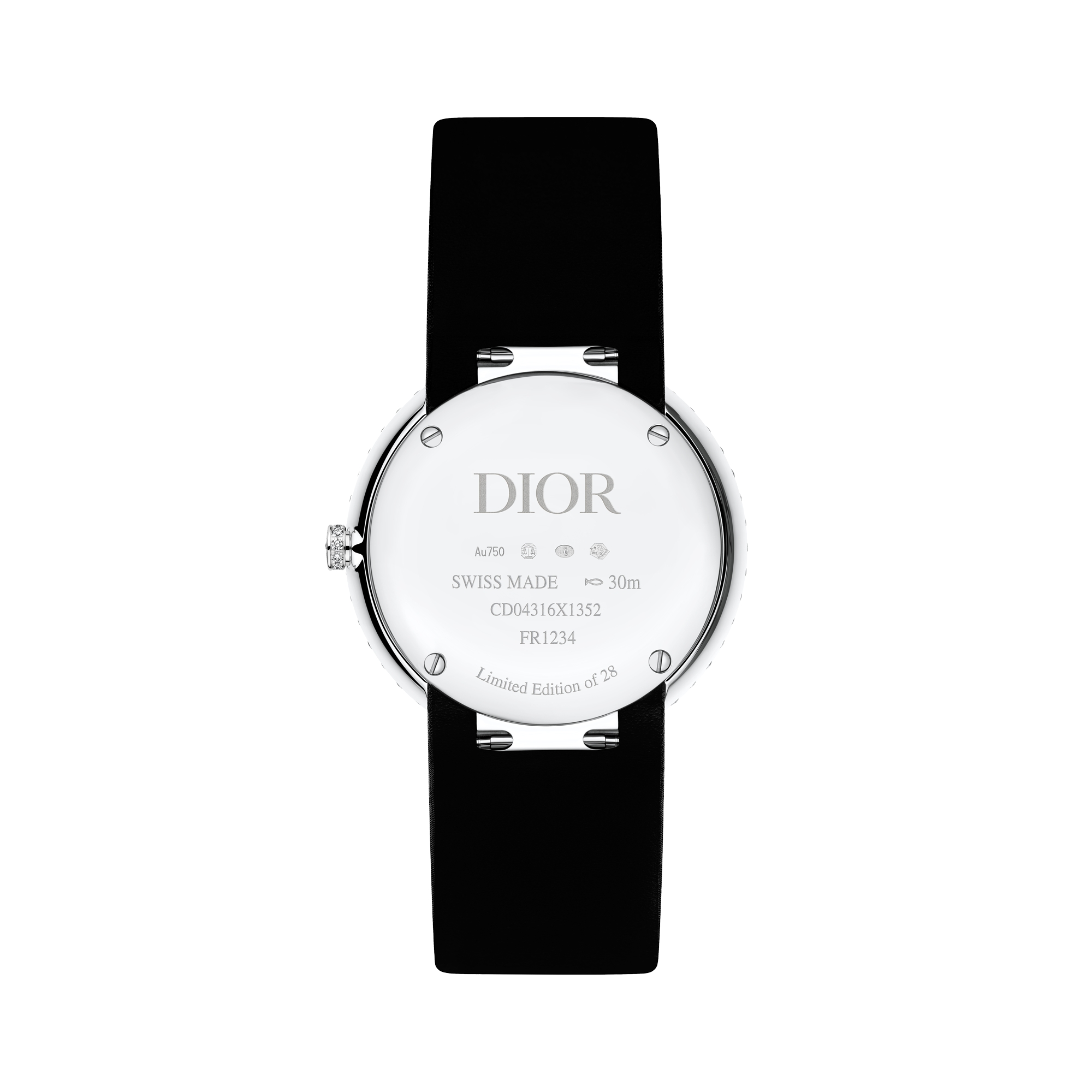 DIOR | La D de Dior Archi Dior 直径38 mmケース ホワイトゴールド・オニキス・ダイヤモンド