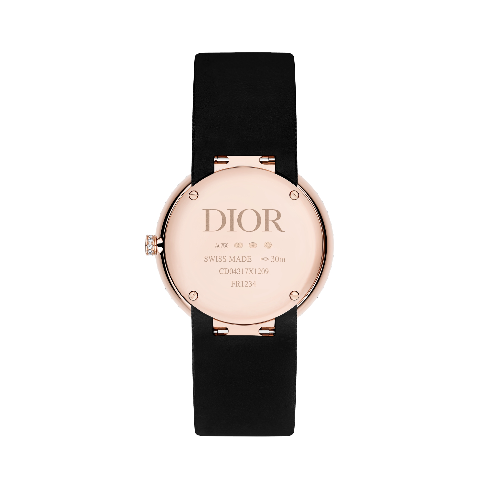 La D de Dior Rose Couture Ø 38 mm, Pink Gold, Onyx and Diamonds | DIOR