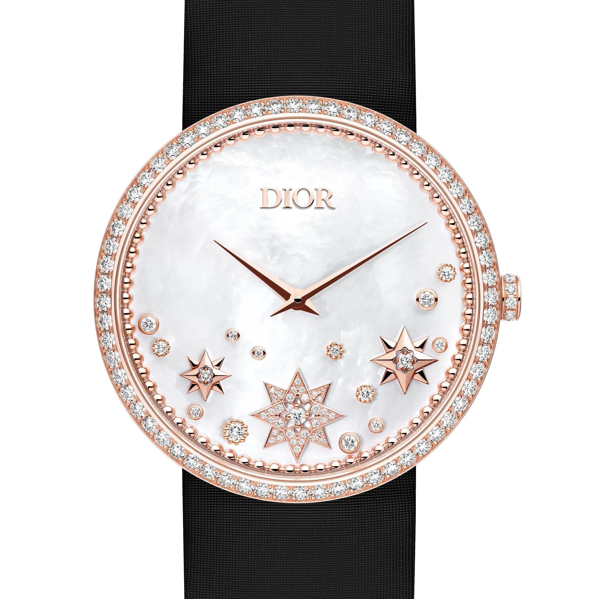 La D de Dior Étoile des Vents Ø 38 mm, oro rosa, nácar blanco y ...