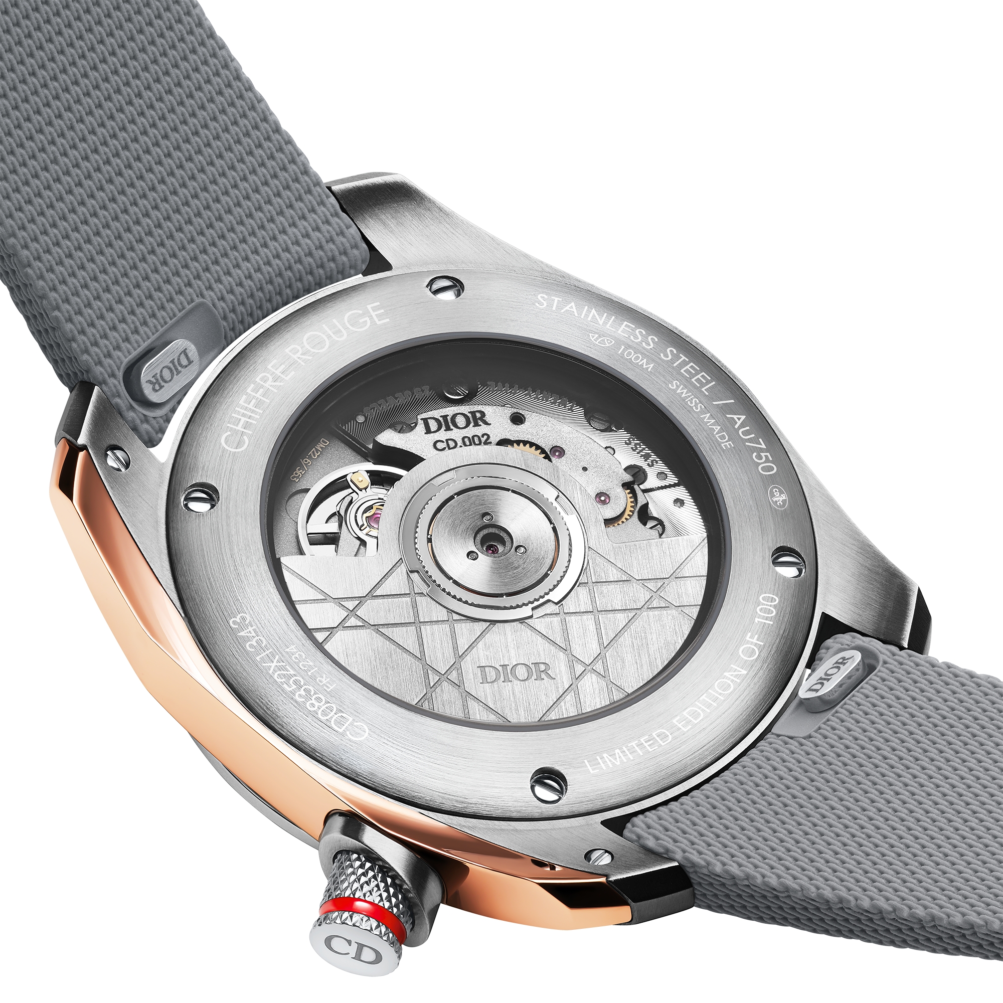 Chiffre Rouge Ø 38 mm, Automatikwerk, Stahl, Stoßschutz aus Roségold | DIOR