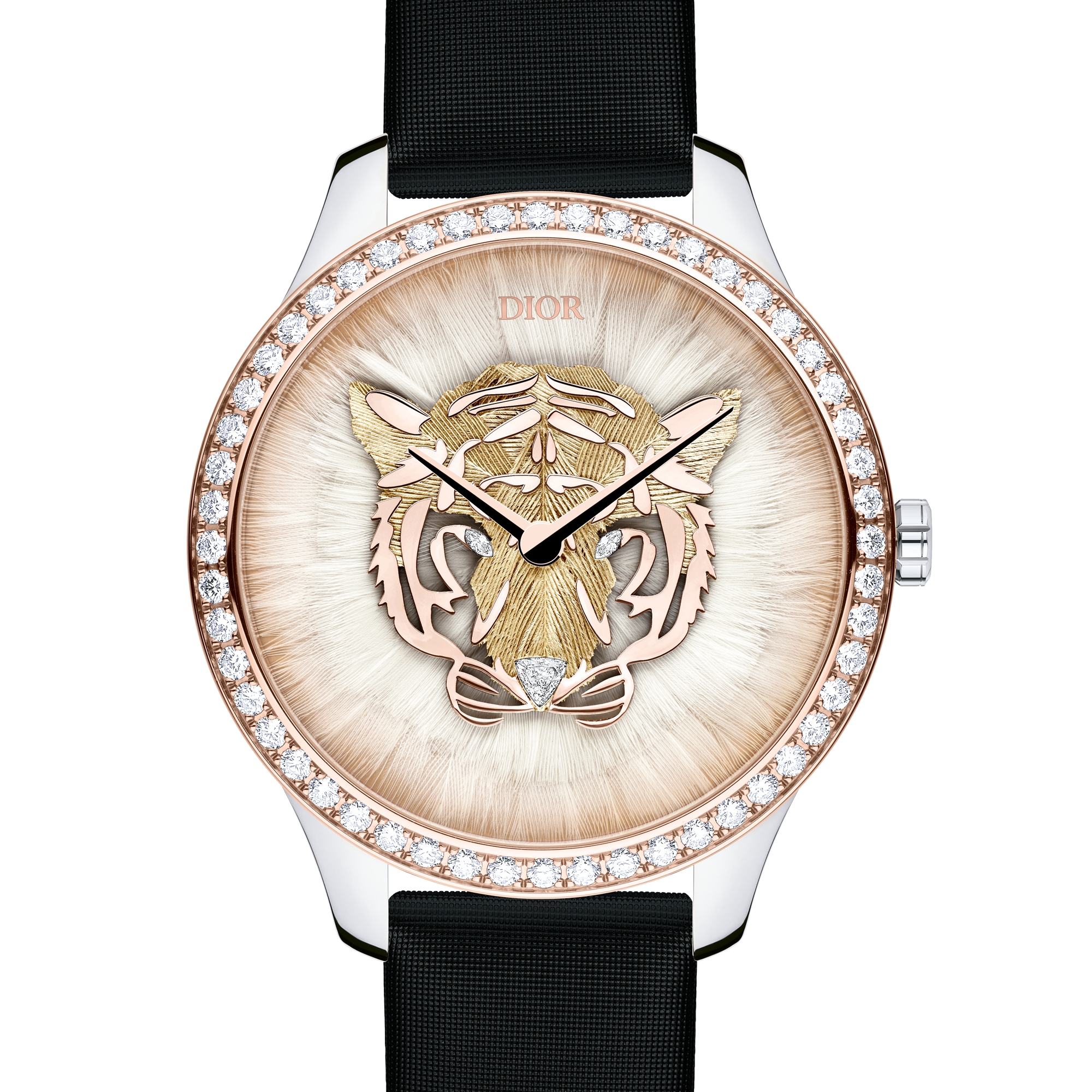 Dior Grand Soir Year of the Tiger Ø 36 mm, Automatic Movement, Steel, Pink Gold, Feathers and ...