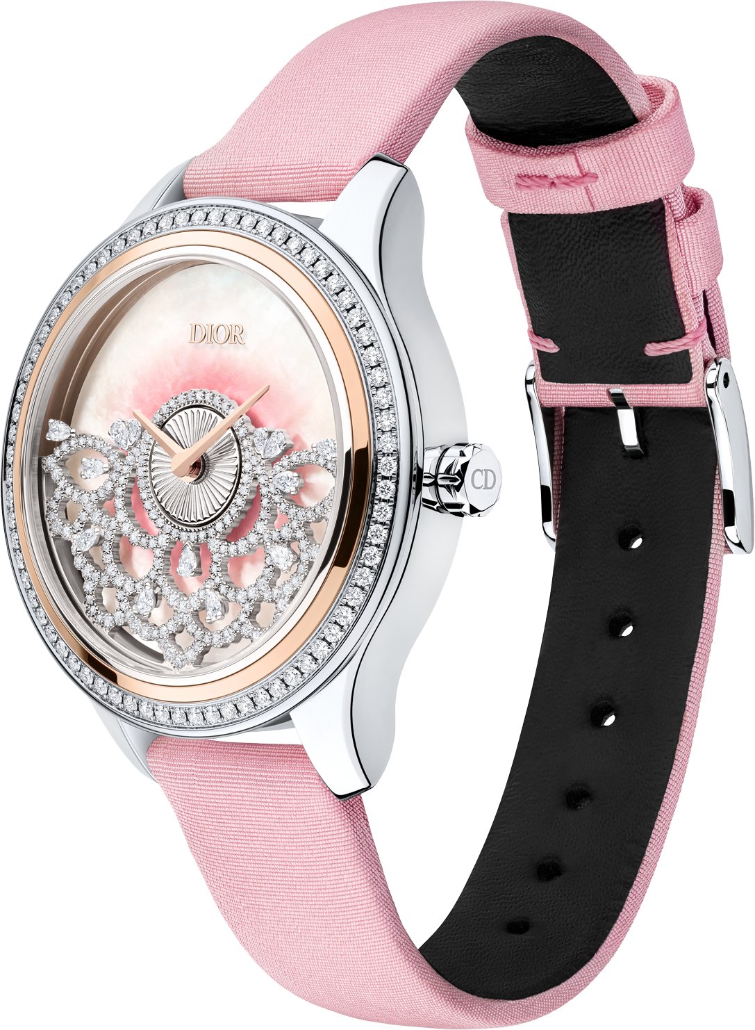 Dior Grand Bal Dentelle Ø 36 mm, Automatic Movement, Steel, Pink Gold, Mother-Of-Pearl and ...