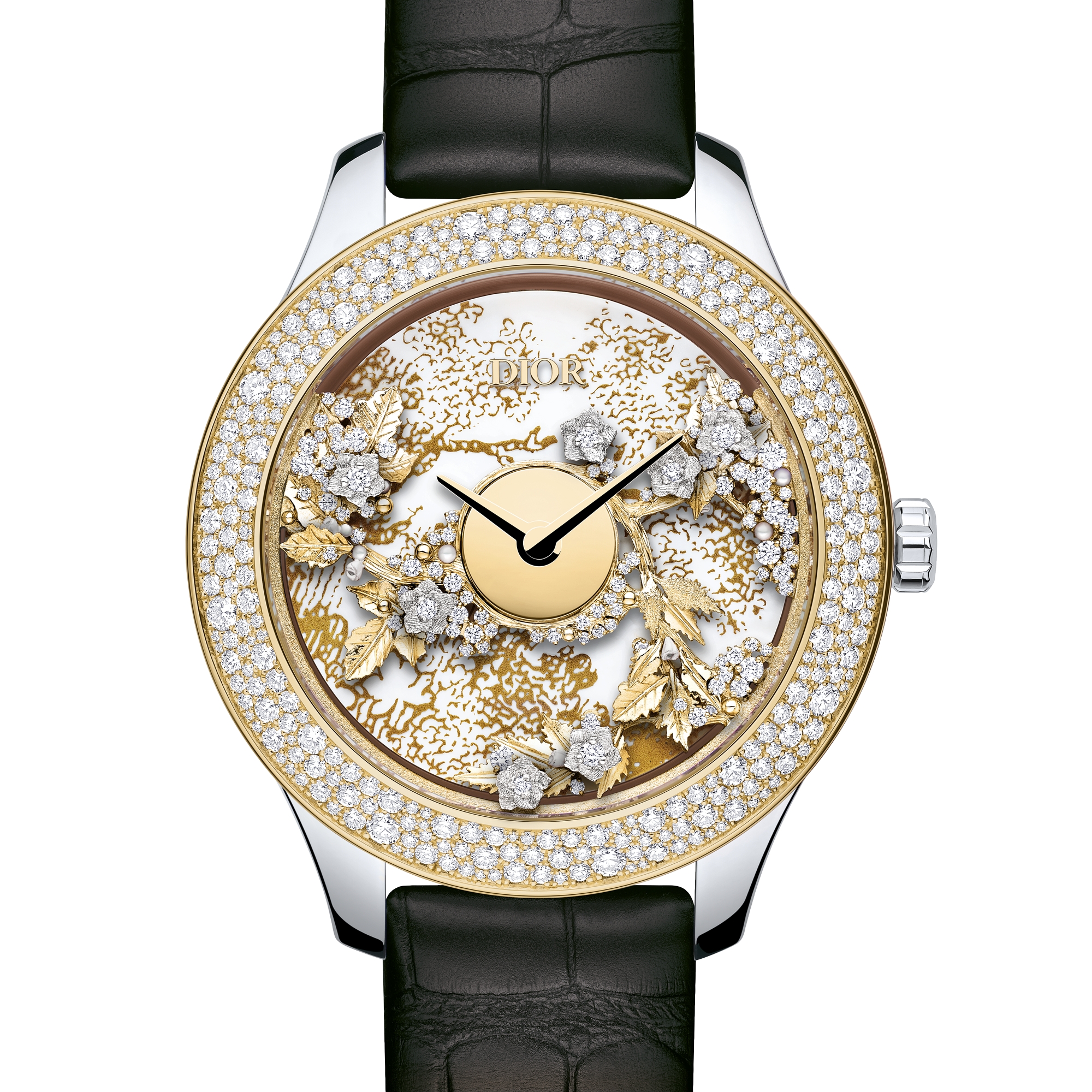 Dior Grand Bal Toile de Jouy Ø 36 mm, Automatikwerk, Stahl, Gelbgold ...