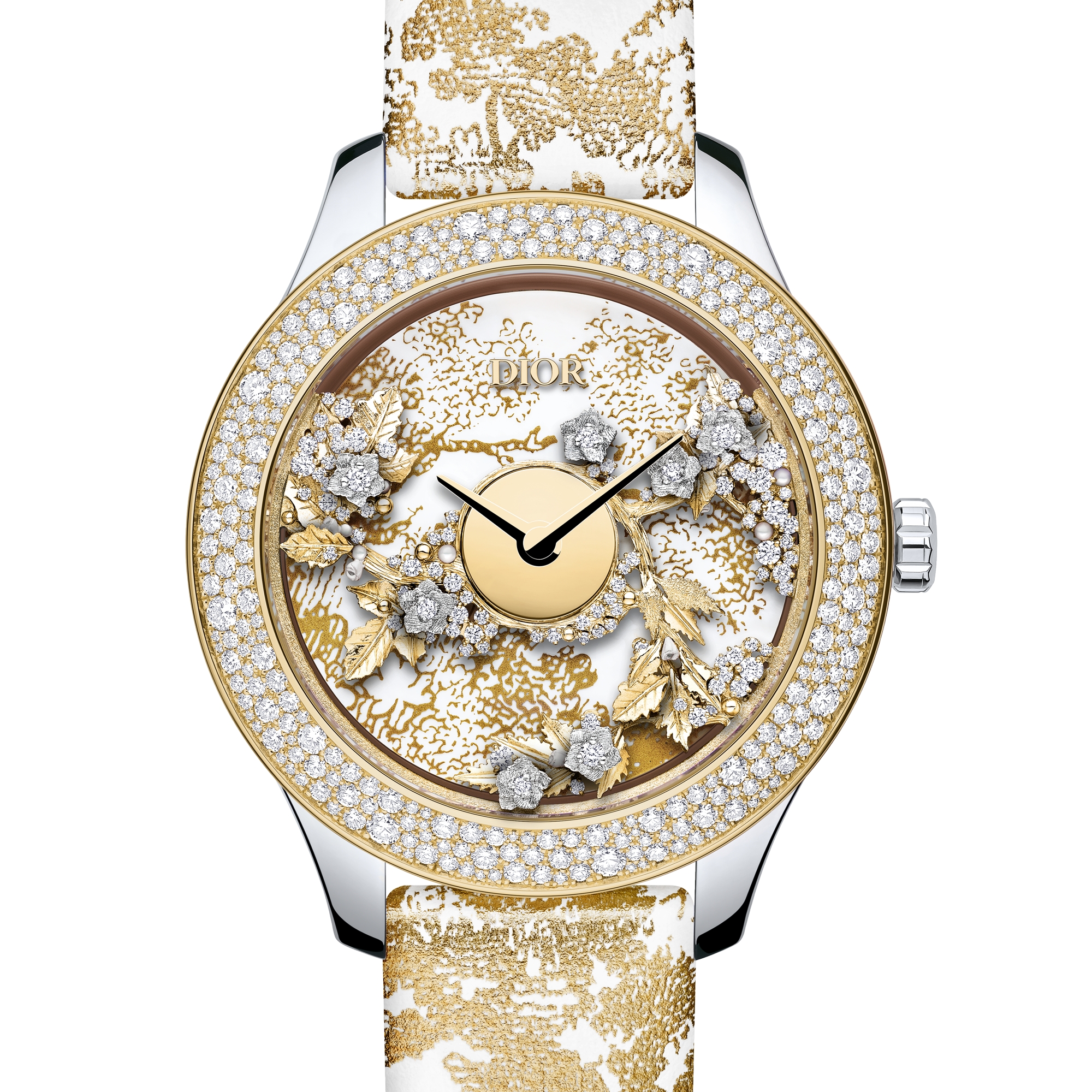 Dior Grand Bal Toile de Jouy Ø 36 mm, Automatikwerk, Stahl, Gelbgold ...