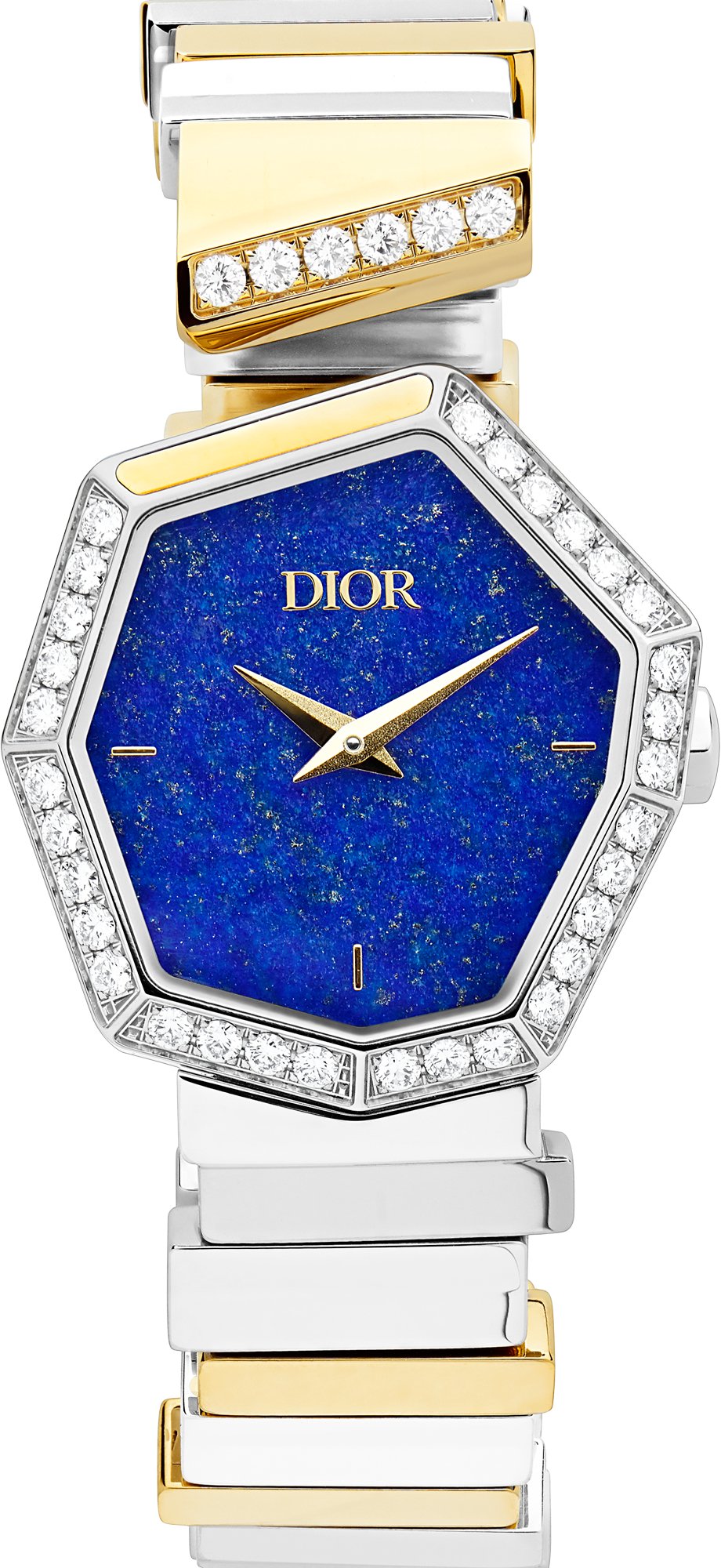 GEM DIOR Ø 27 mm (1”), Steel, Yellow Gold, Lapis Lazuli and Diamonds | DIOR