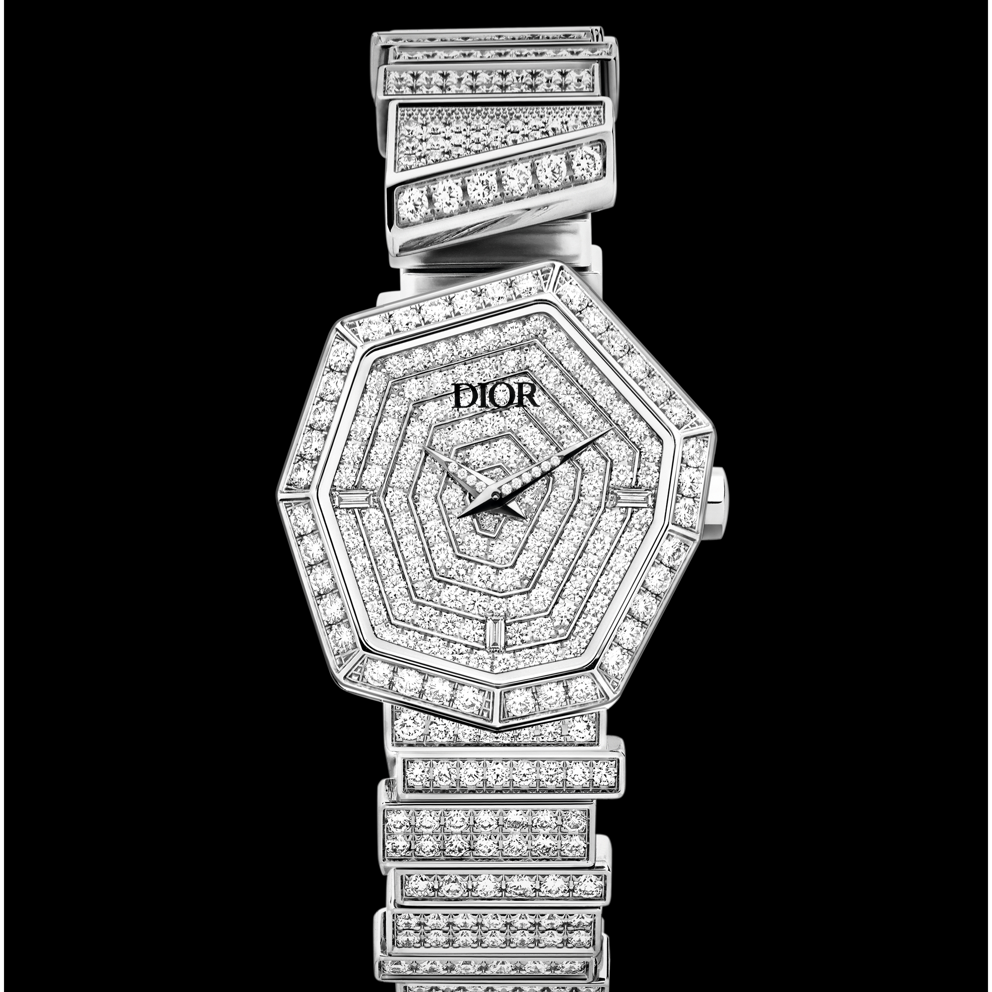 18K White Gold and Diamonds GEM DIOR Ø 27 mm, Quartz Movement | DIOR