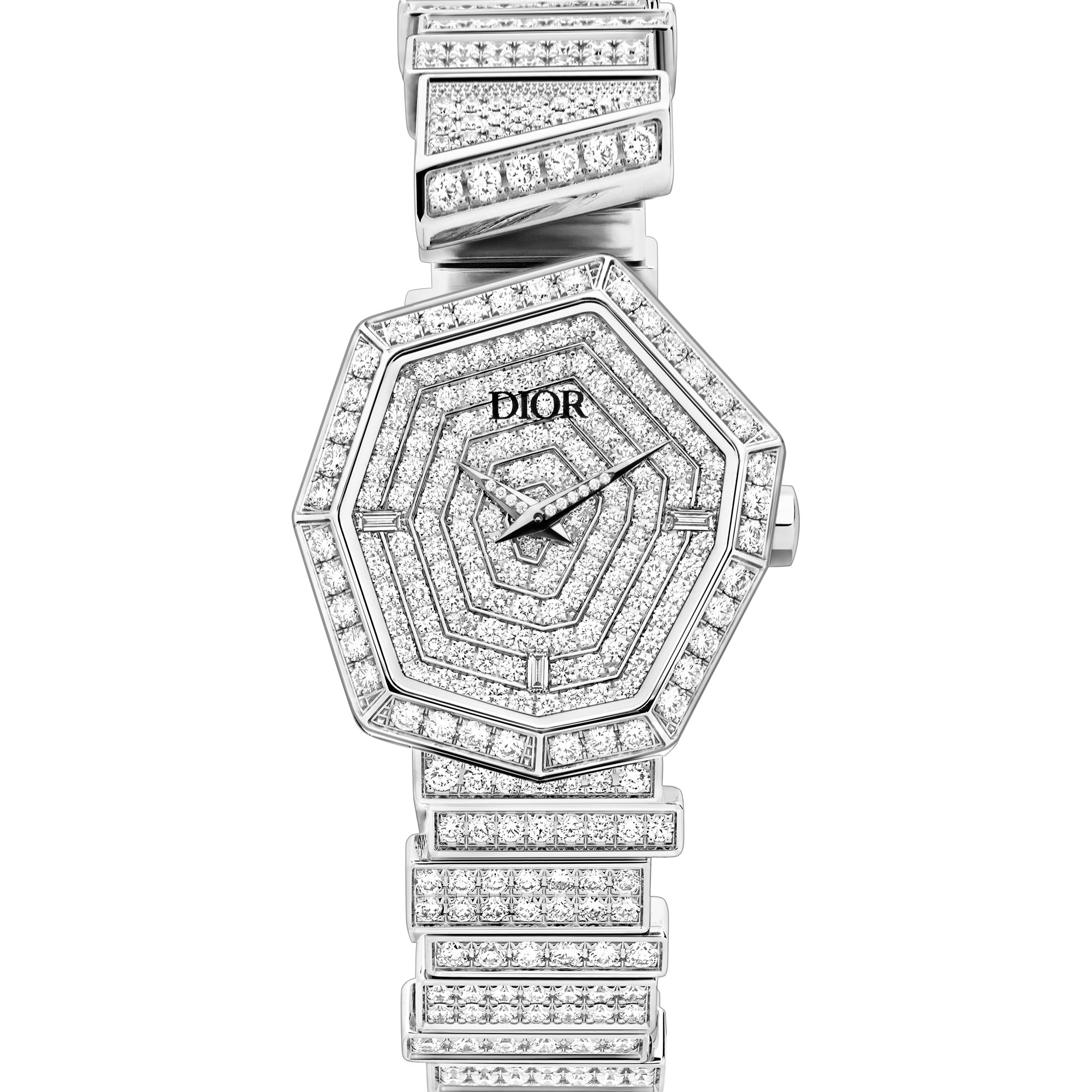 18K White Gold and Diamonds GEM DIOR Ø 27 mm, Quartz Movement | DIOR