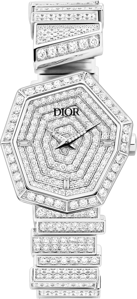 18K White Gold and Diamonds GEM DIOR Ø 27 mm, Quartz Movement | DIOR