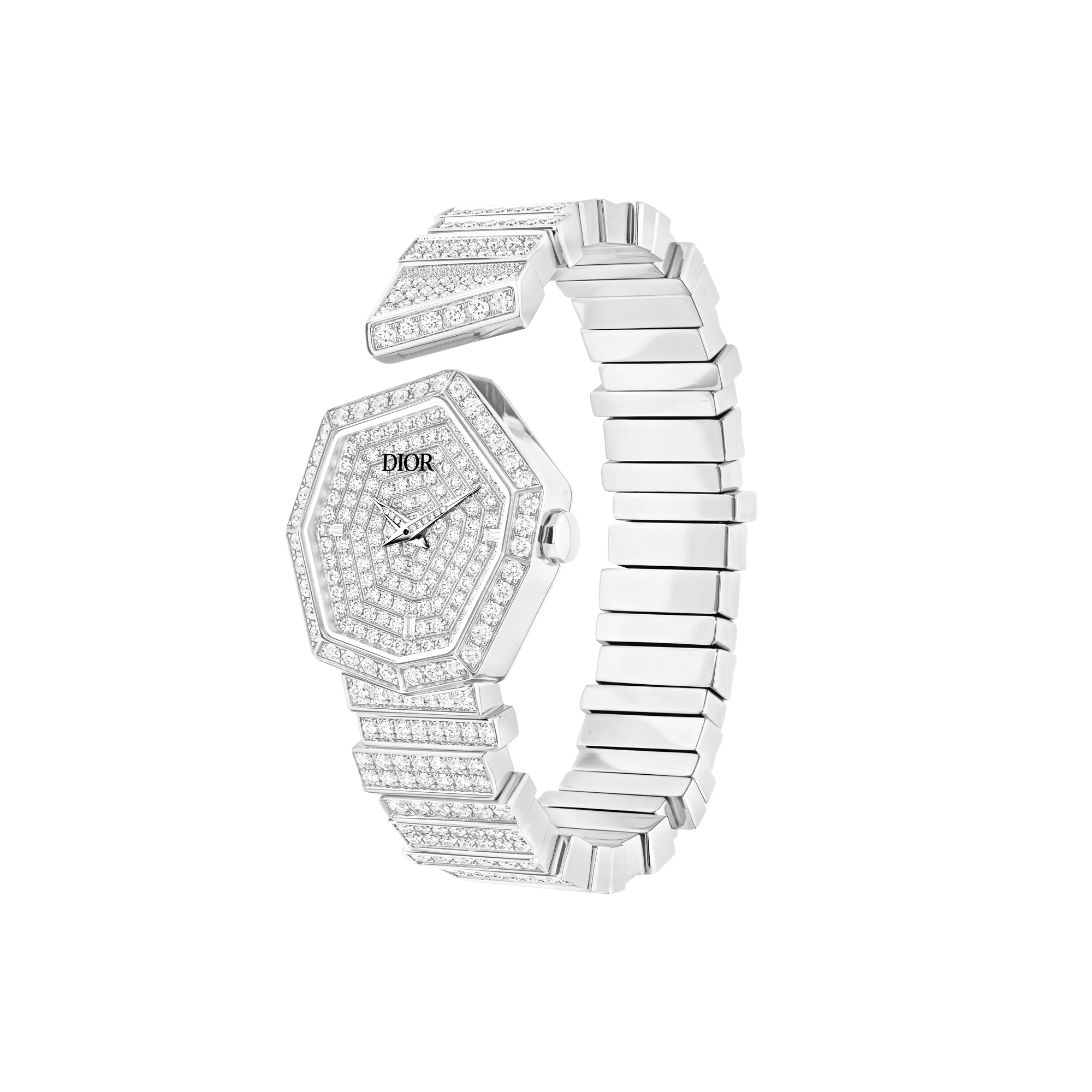 18K White Gold and Diamonds GEM DIOR Ø 27 mm, Quartz Movement | DIOR