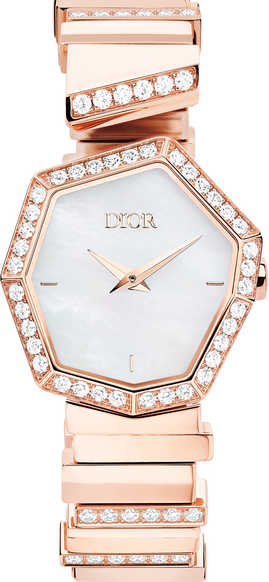 GEM DIOR Ø 27 mm (1”), Rose Gold, Mother of Pearl and Diamonds | DIOR