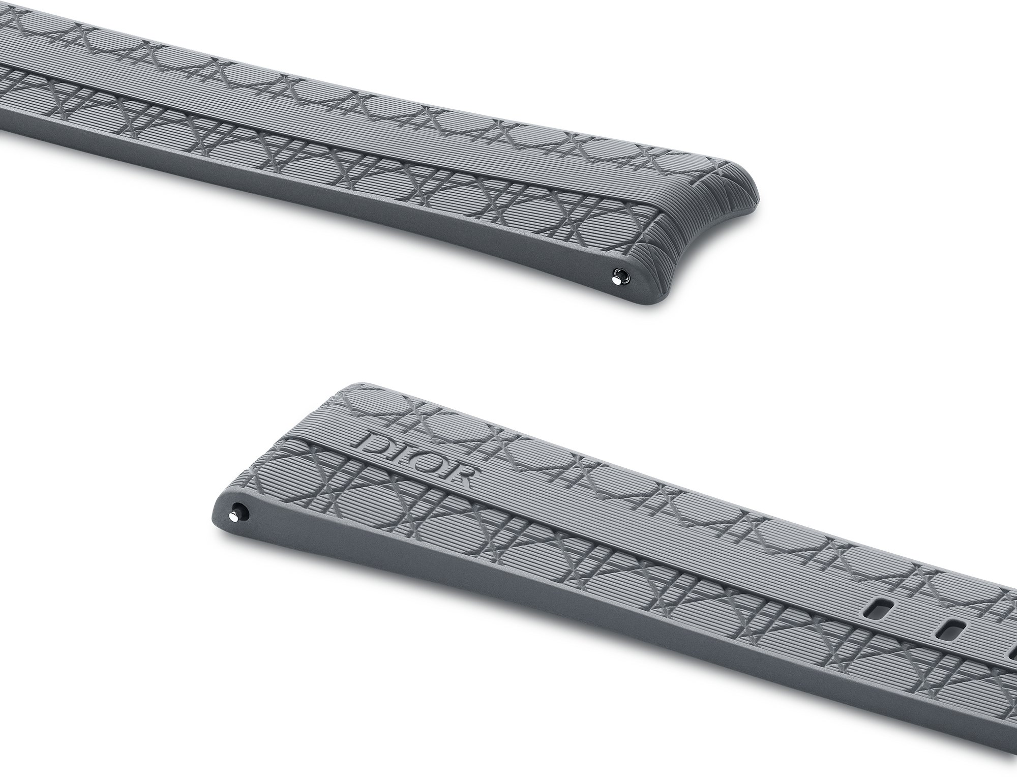 Ø 41 MM, Chiffre Rouge Watch Strap Gray Rubber with Microcannage Motif ...